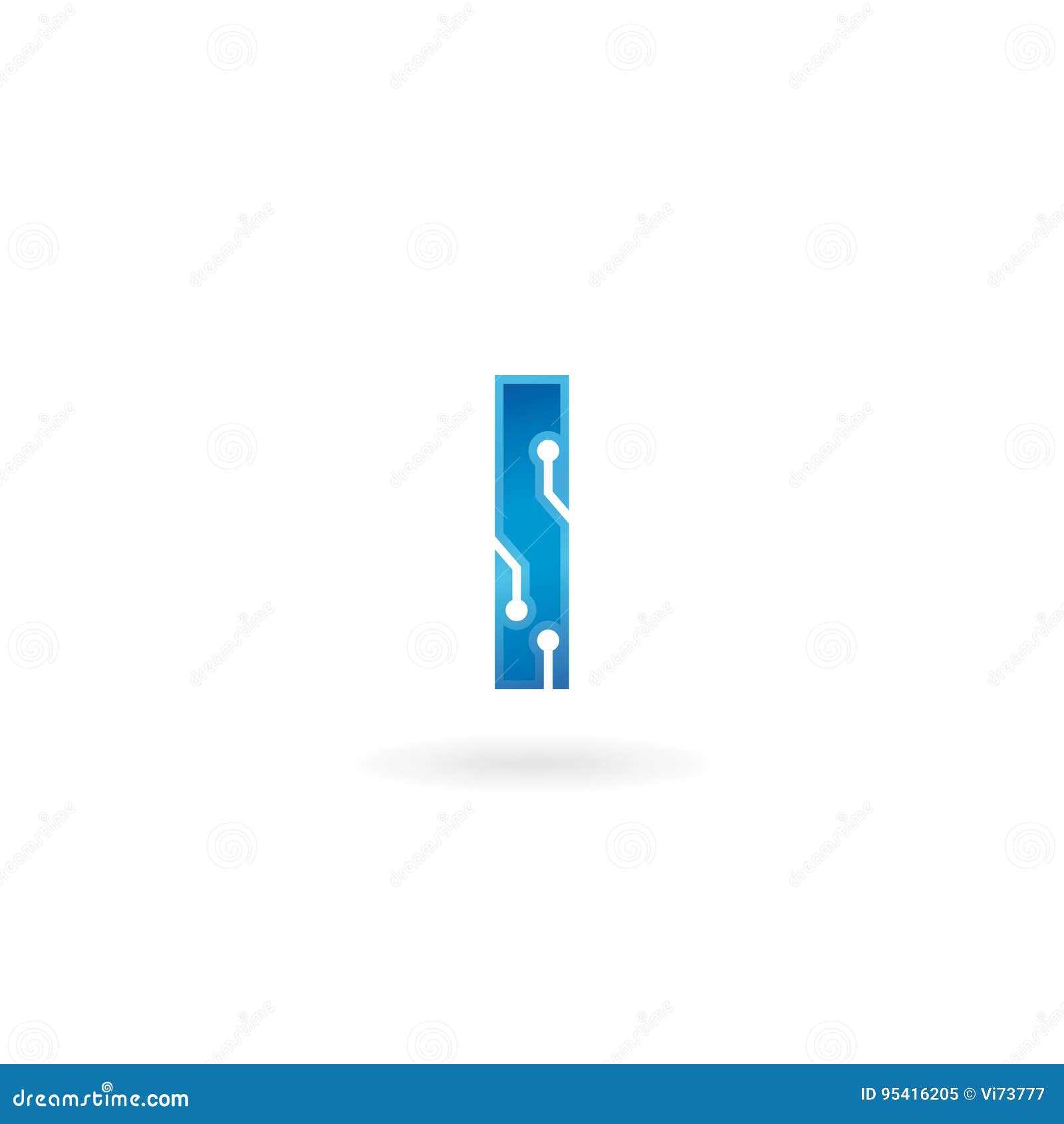 Letter I Icon. Technology Smart Logo, Computer and Data Related ...