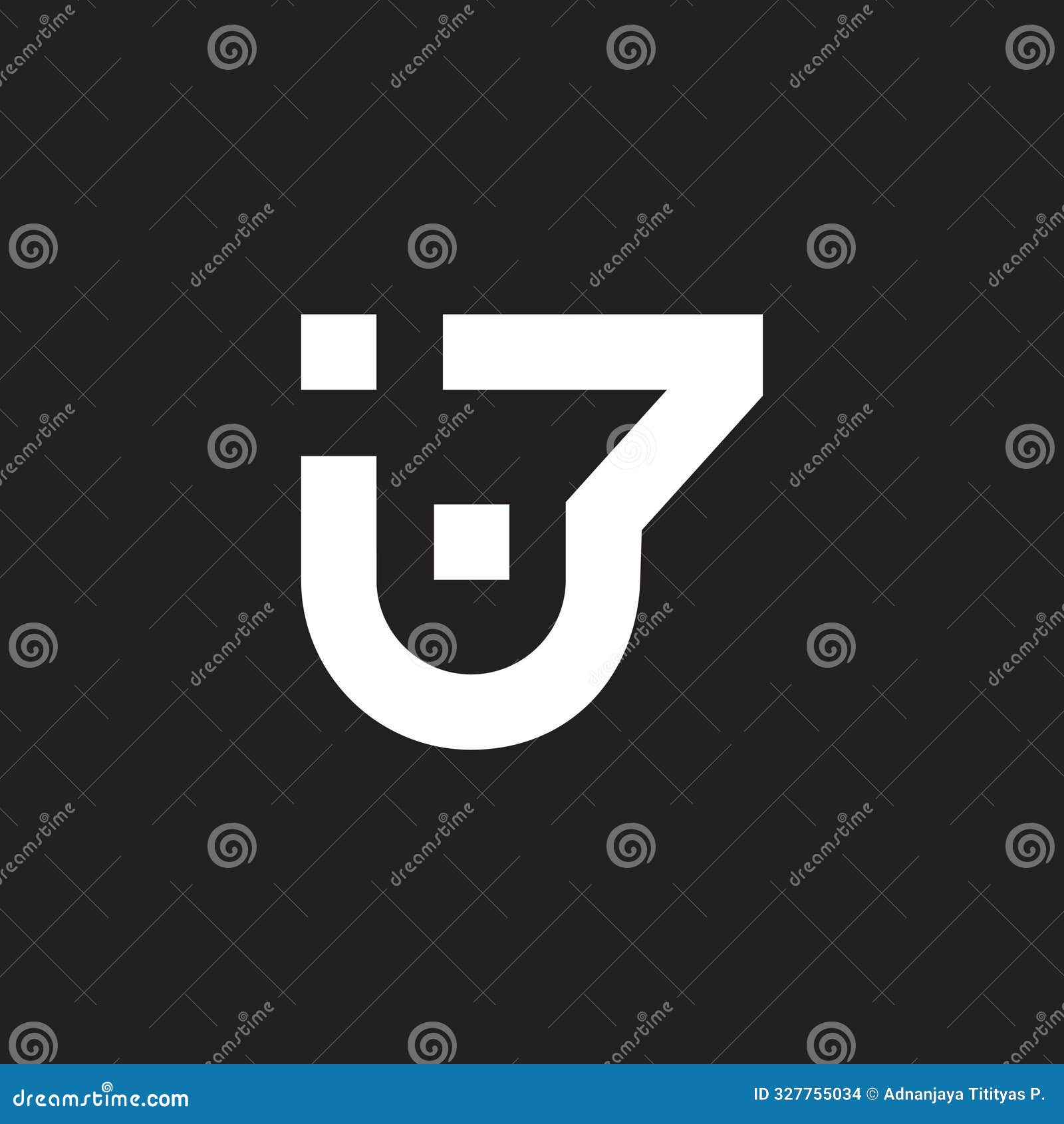 Letter I7 Iu7 Simple Geometric Lines Logo Vector | CartoonDealer.com ...