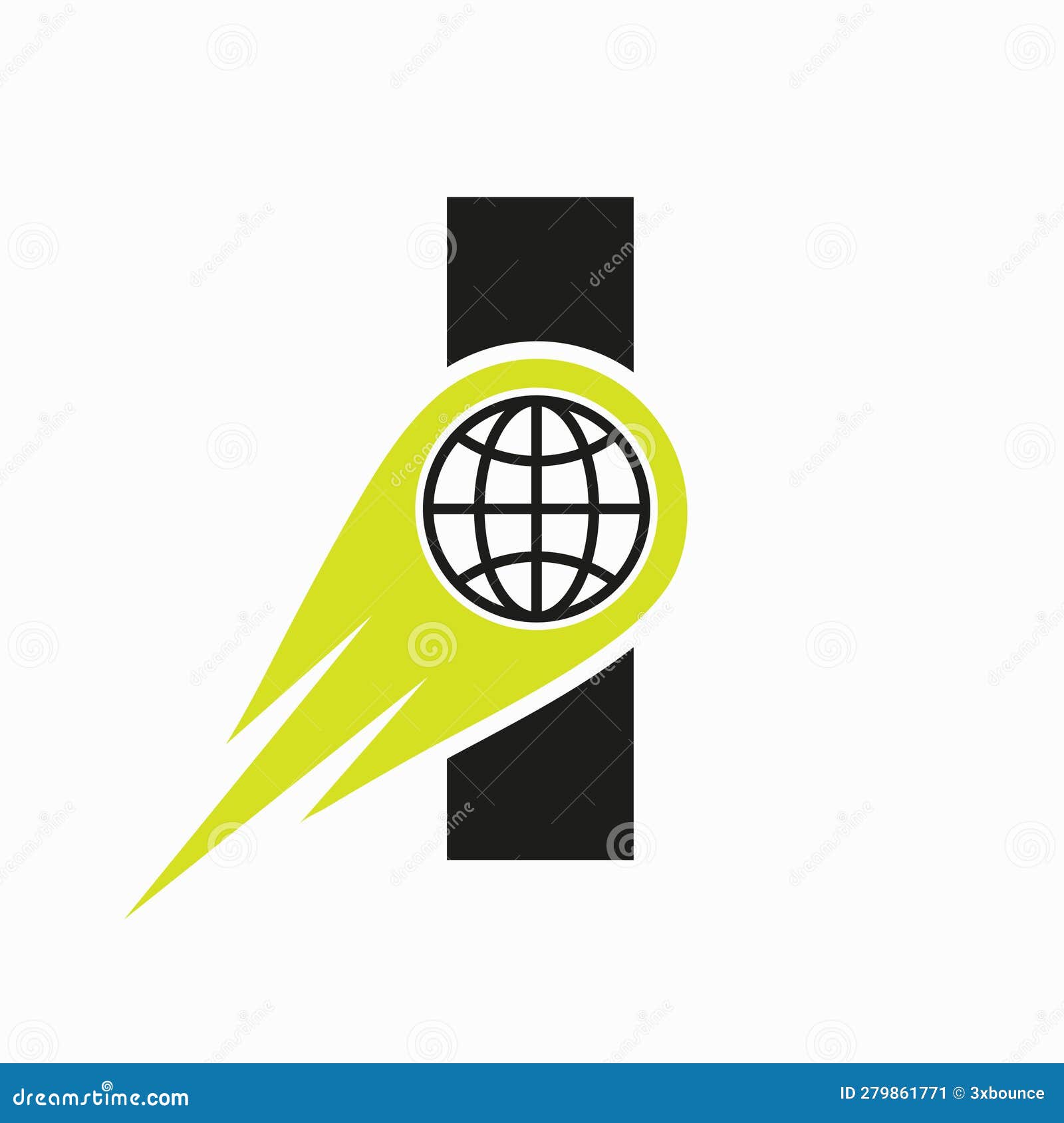 Letter I Logo Concept with Global World Icon Template Stock Vector ...