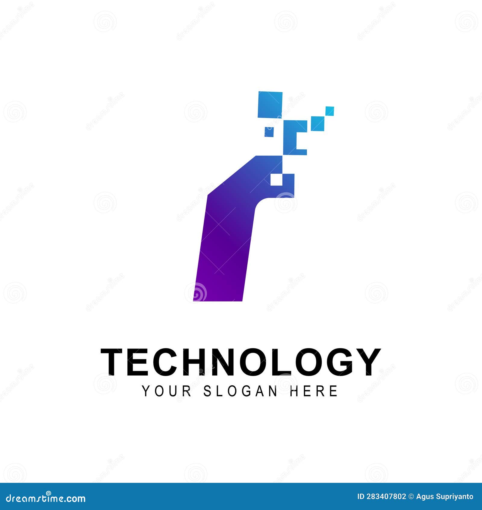 Letter I Logo, Square Shape Symbol, Green and Blue Color, Technology ...