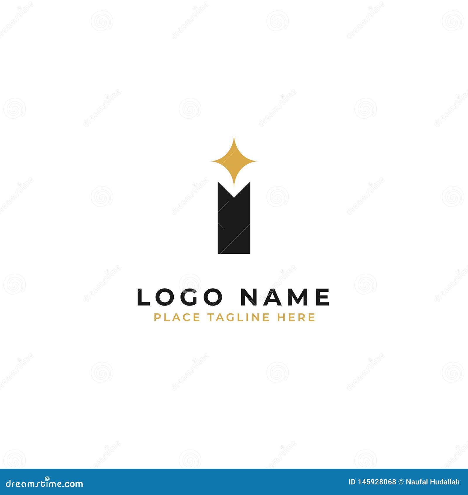 Letter I Logo Template Design. Pole with Sparkle Star Symbol Vector ...