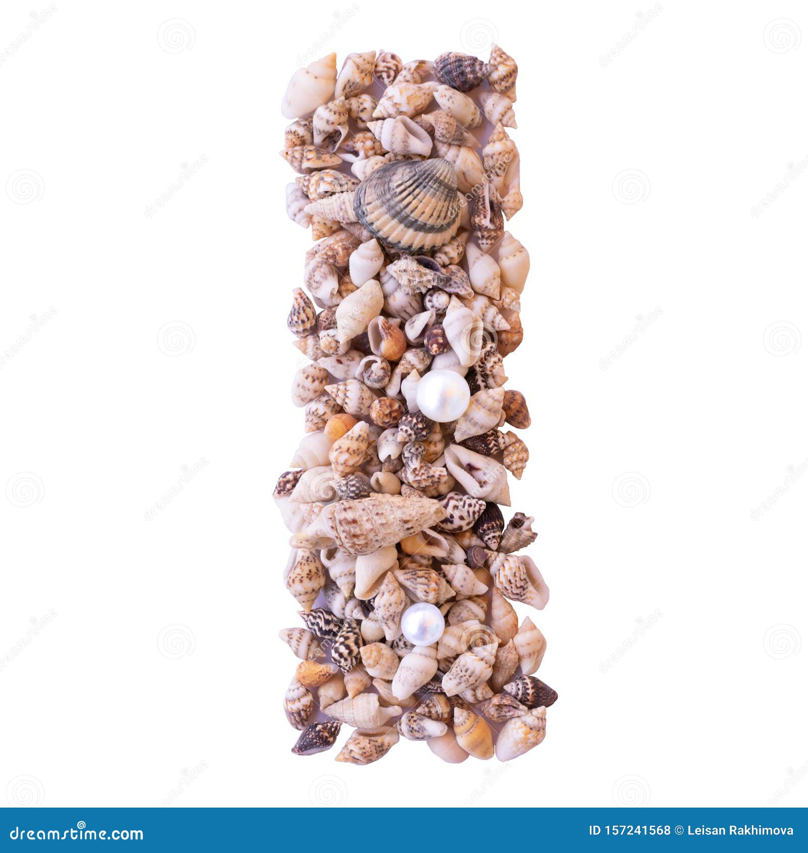Letter I Made of Tiny Seashells. Stock Photo - Image of nature, draw ...