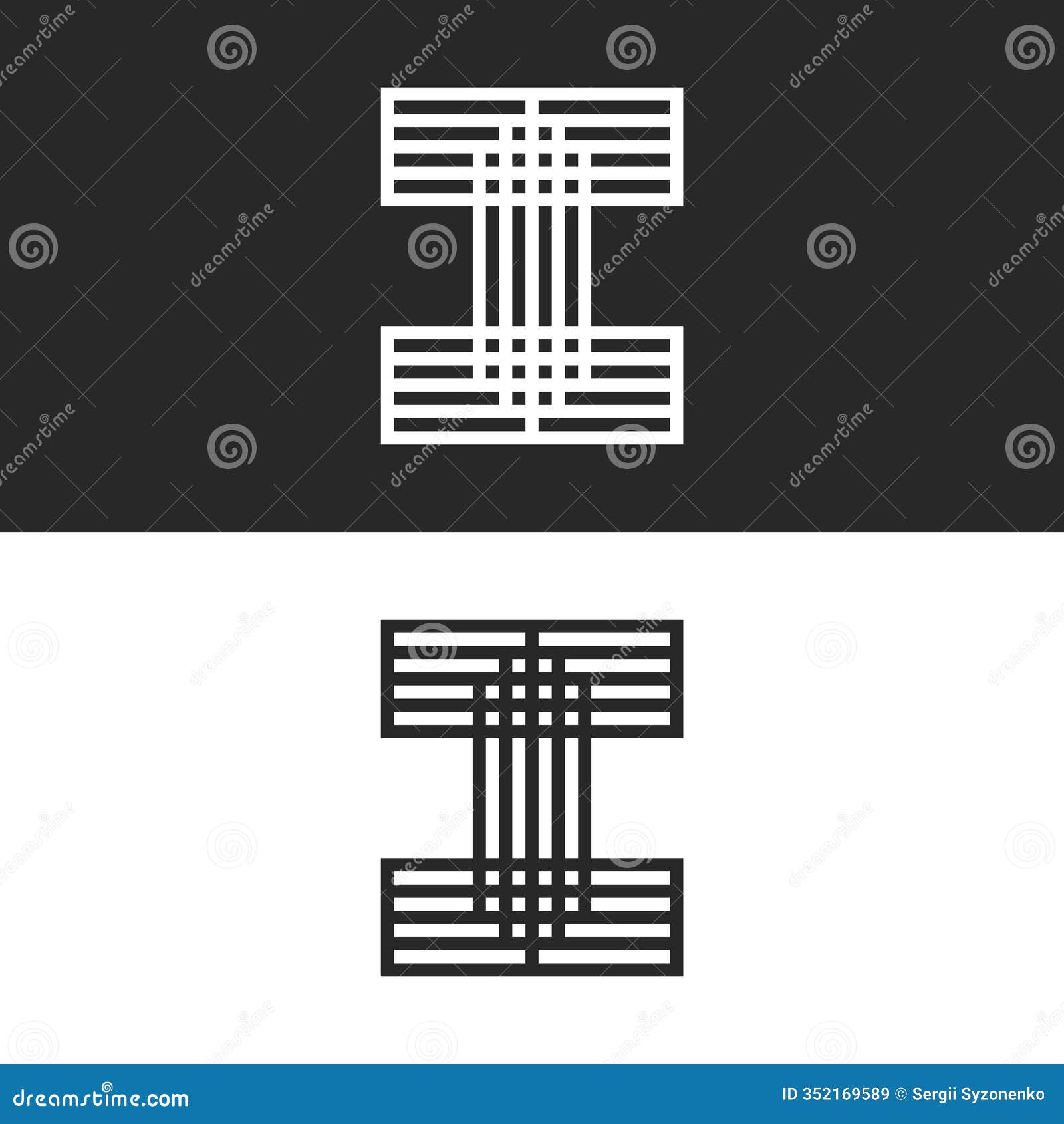 Logo Grid O Or D. Monogram Letter D Or O For Business Company Vector ...