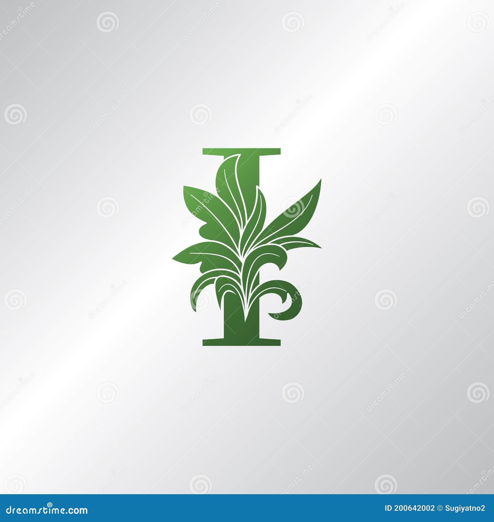 Letter I Monogram Nature Green Leaves Logo Icon Vector Design Stock ...