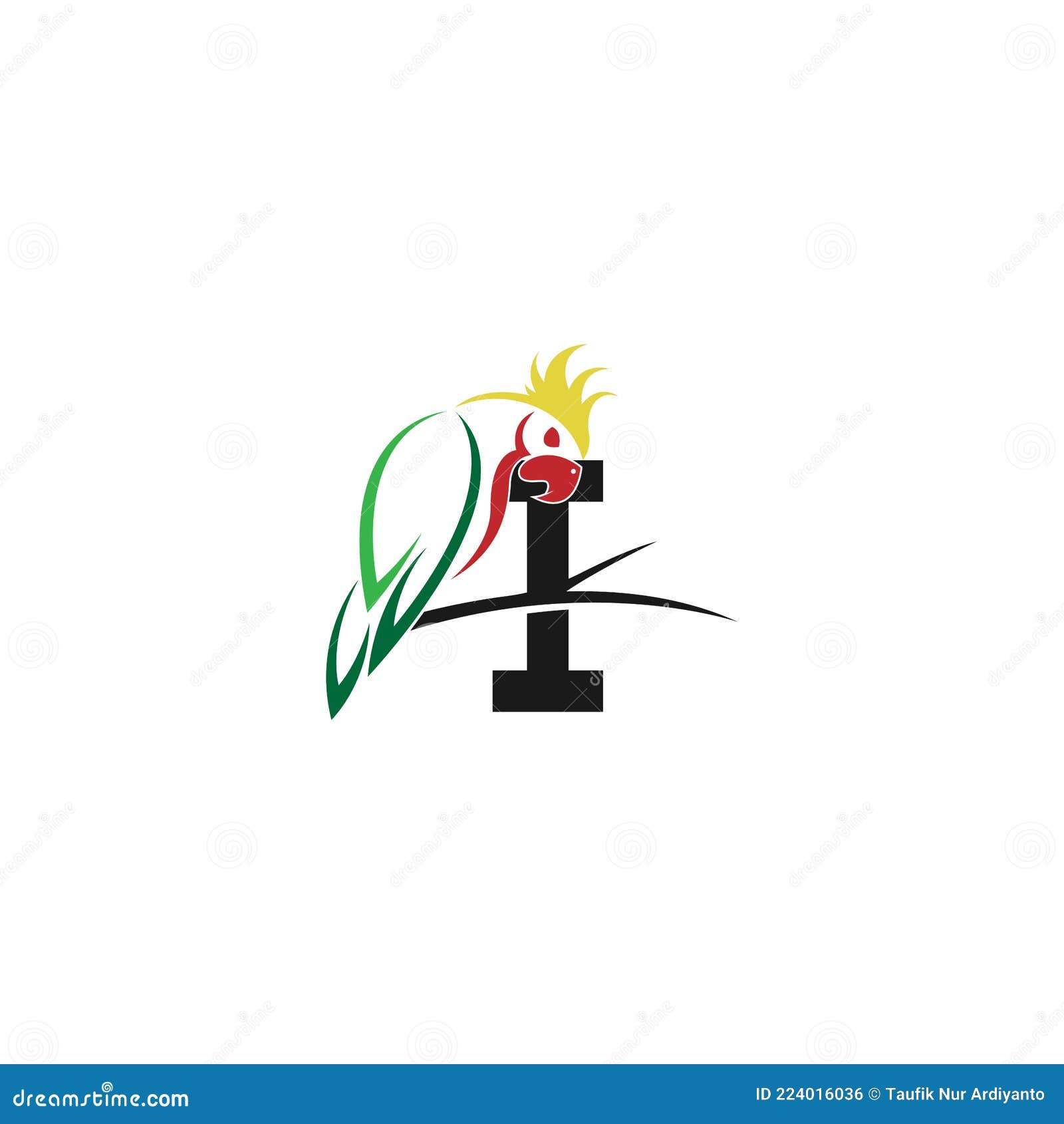 Letter I with Parrot Bird Icon Logo Design Vector Stock Vector ...