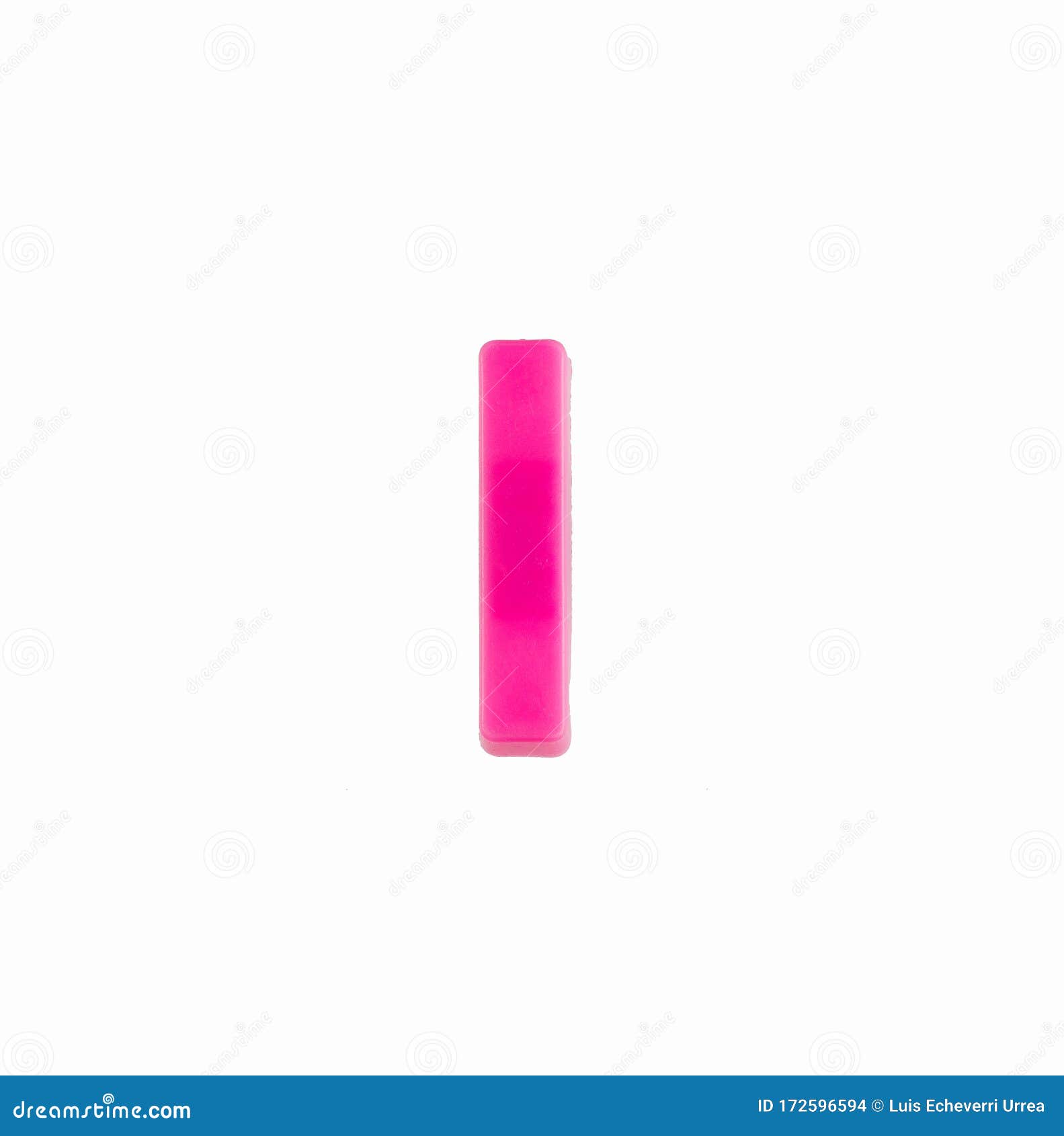 Letter I in Pink - Plastic Piece Stock Photo - Image of white, threads ...