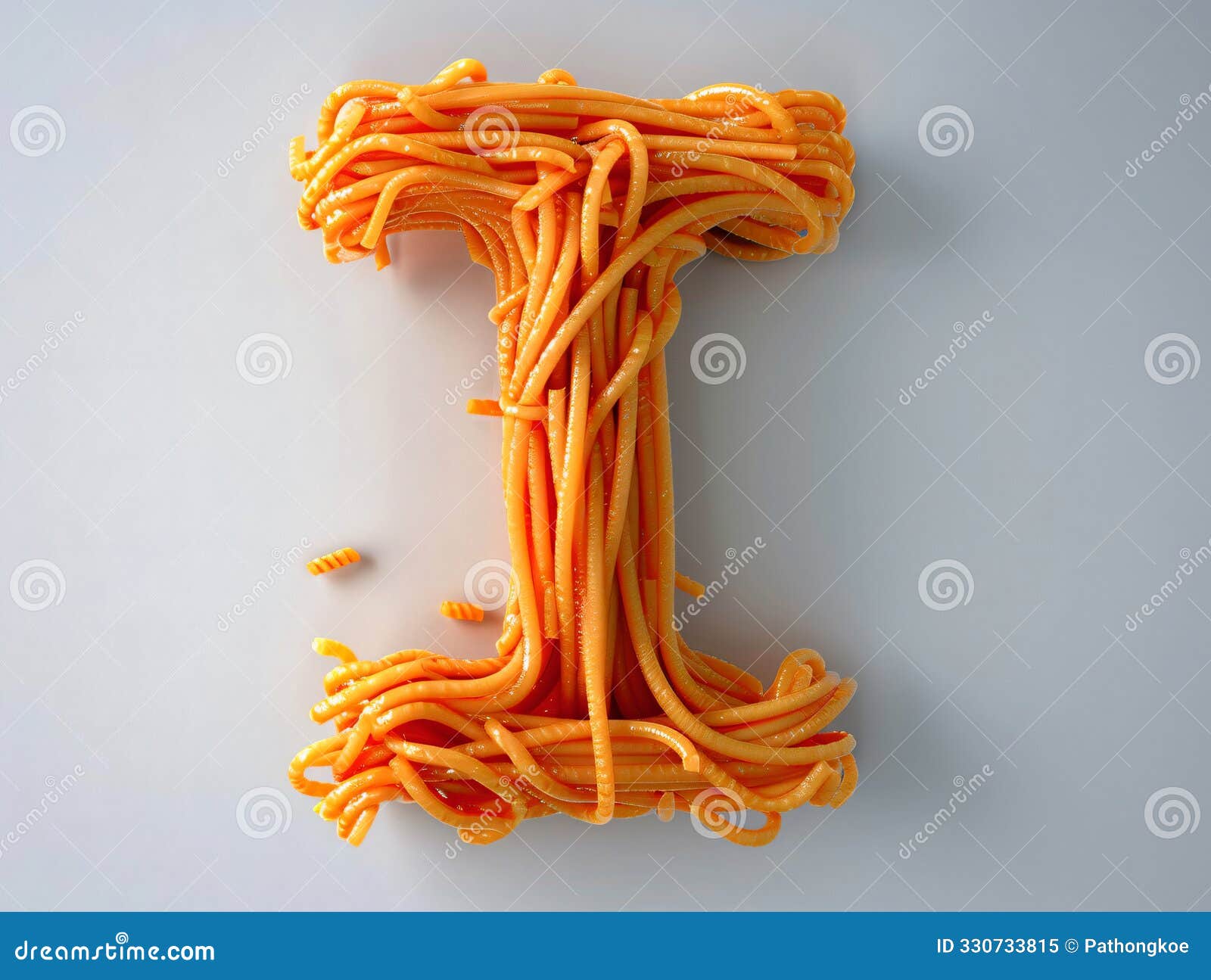 Letter I in the Shape of Spaghetti. Stock Illustration - Illustration ...