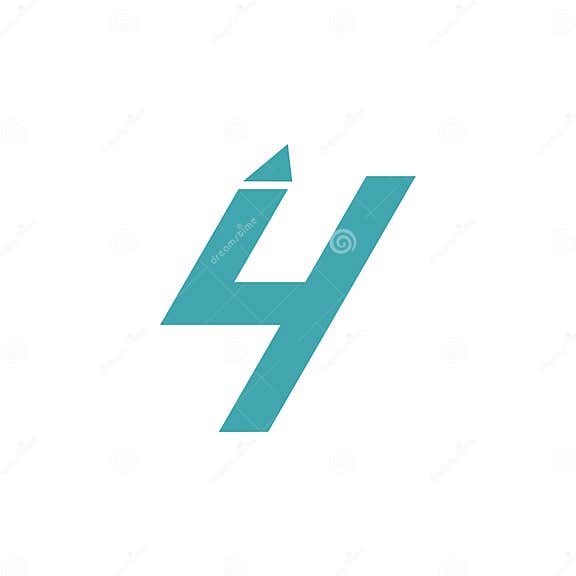 Letter I4 Simple Geometric Logo Vector Stock Illustration ...
