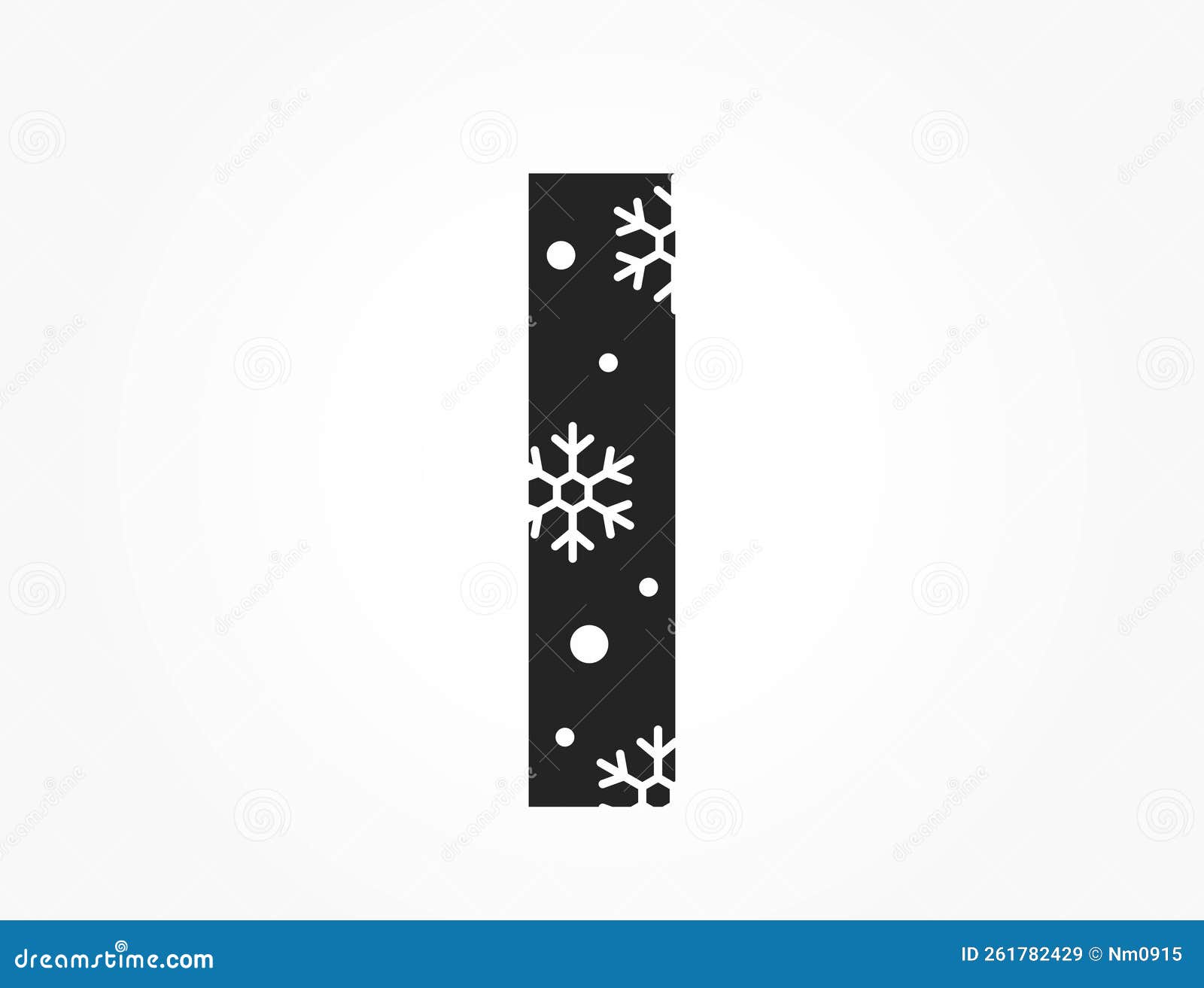 Letter I with Snowflake and Snow. Element for Christmas, New Year and ...