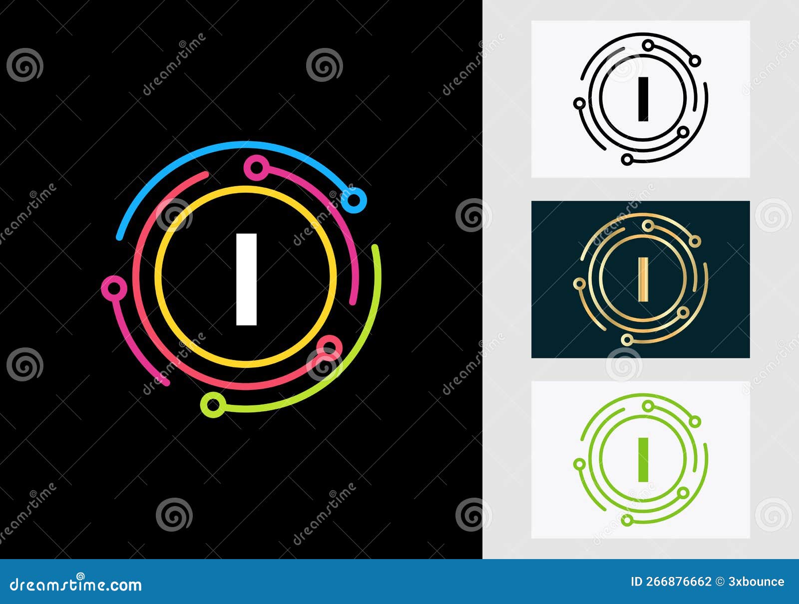 Letter I Technology Logo Design. Network Logo Symbol Stock Vector ...