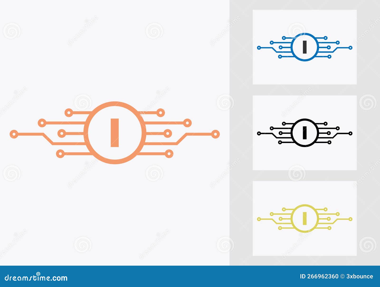 Letter I Technology Logo Design Template. Network Logo Design Stock ...