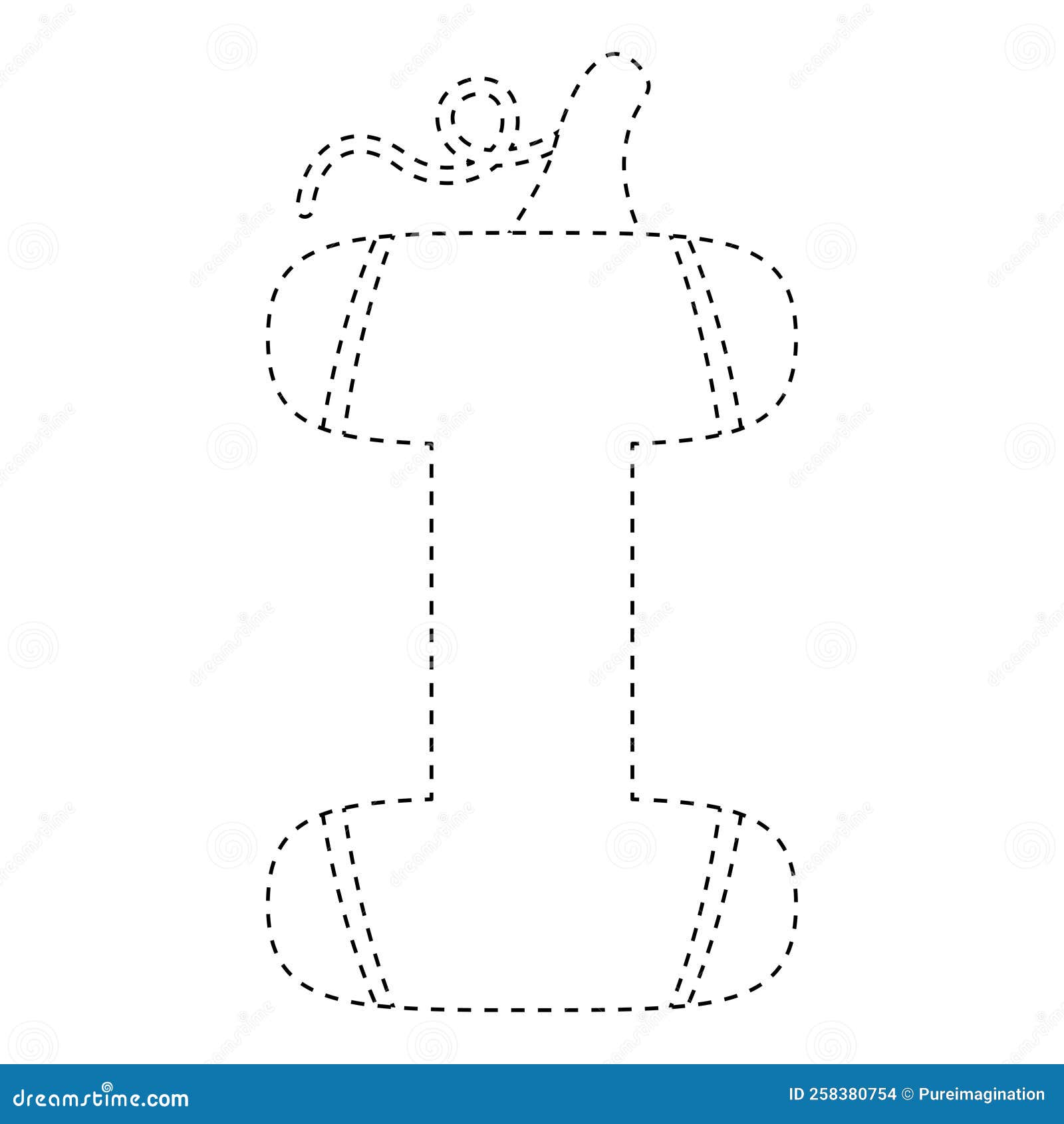 Letter I Tracing Worksheet for Kids Stock Vector - Illustration of ...