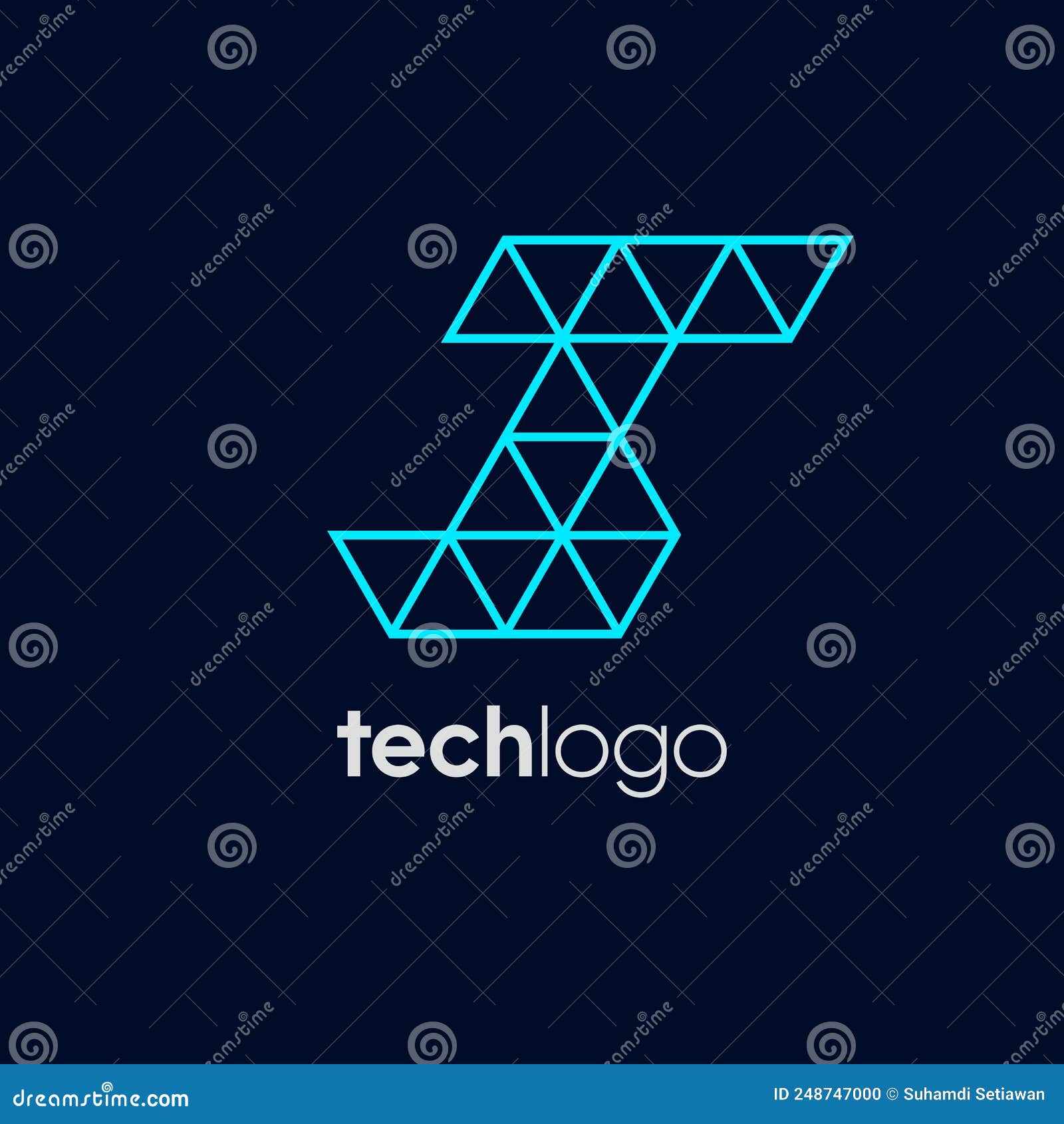 Letter I Triangle Polygon Tech Logo Stock Vector - Illustration of ...