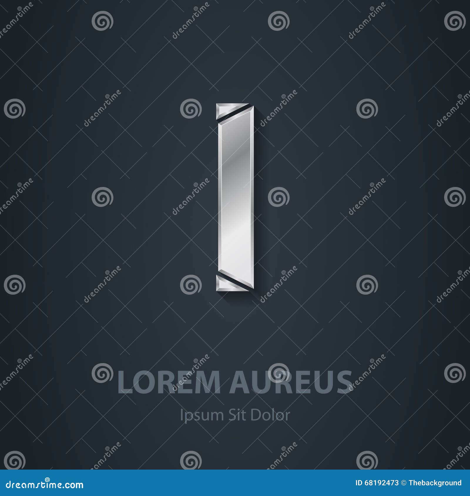 Letter I. Vector Elegant Silver Font. Template for Company Logo Stock ...