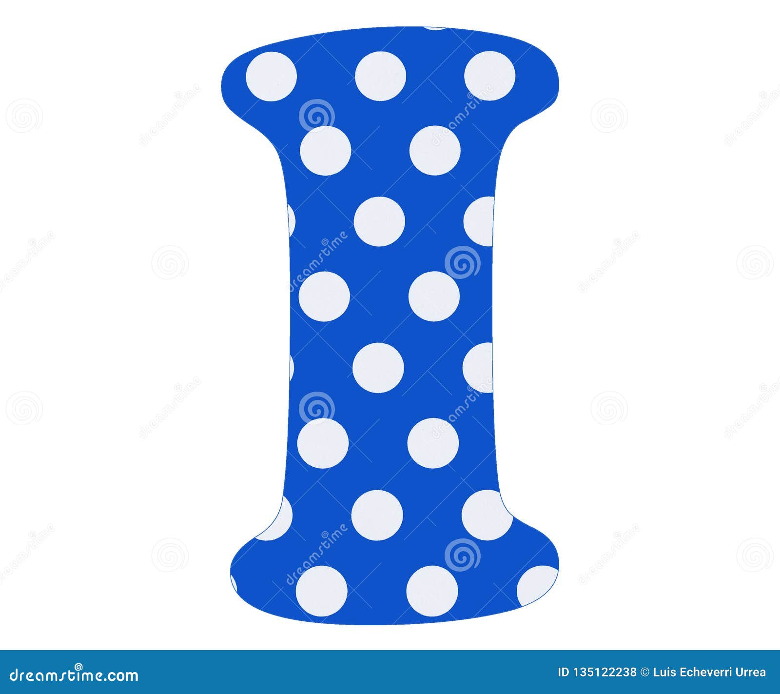 Letter I - White Circles on Blue Background. Top View Stock ...