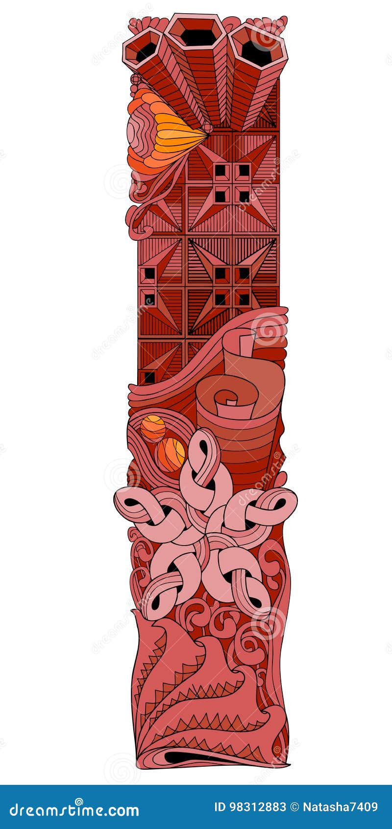 Letter I Zentangle. Vector Decorative Object Stock Vector ...