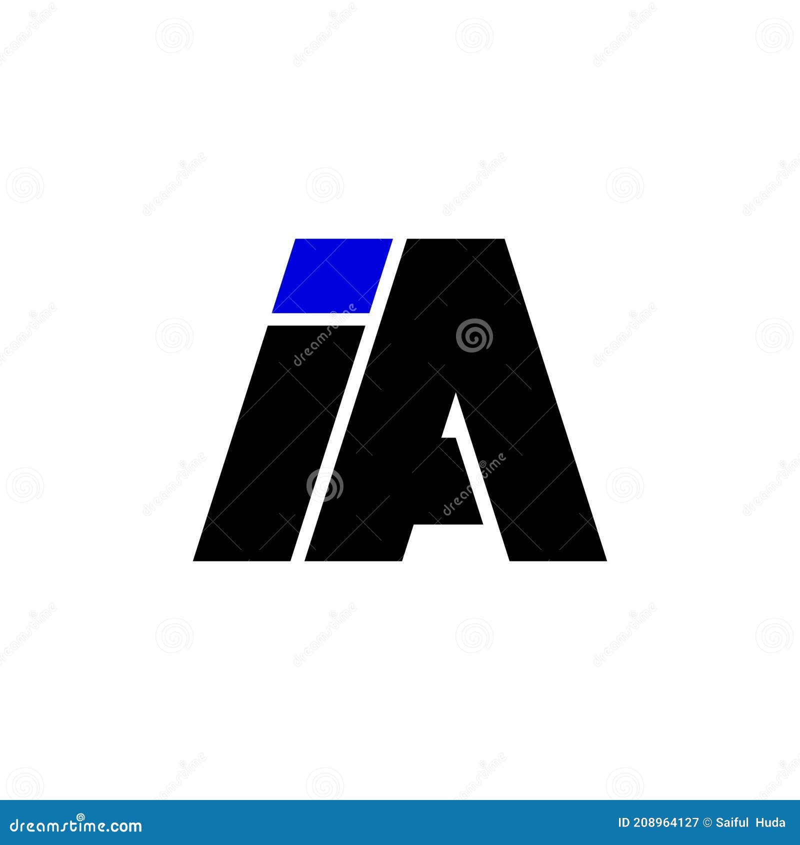 Letter IA Simple Monogram Logo Icon Design. Stock Vector - Illustration ...