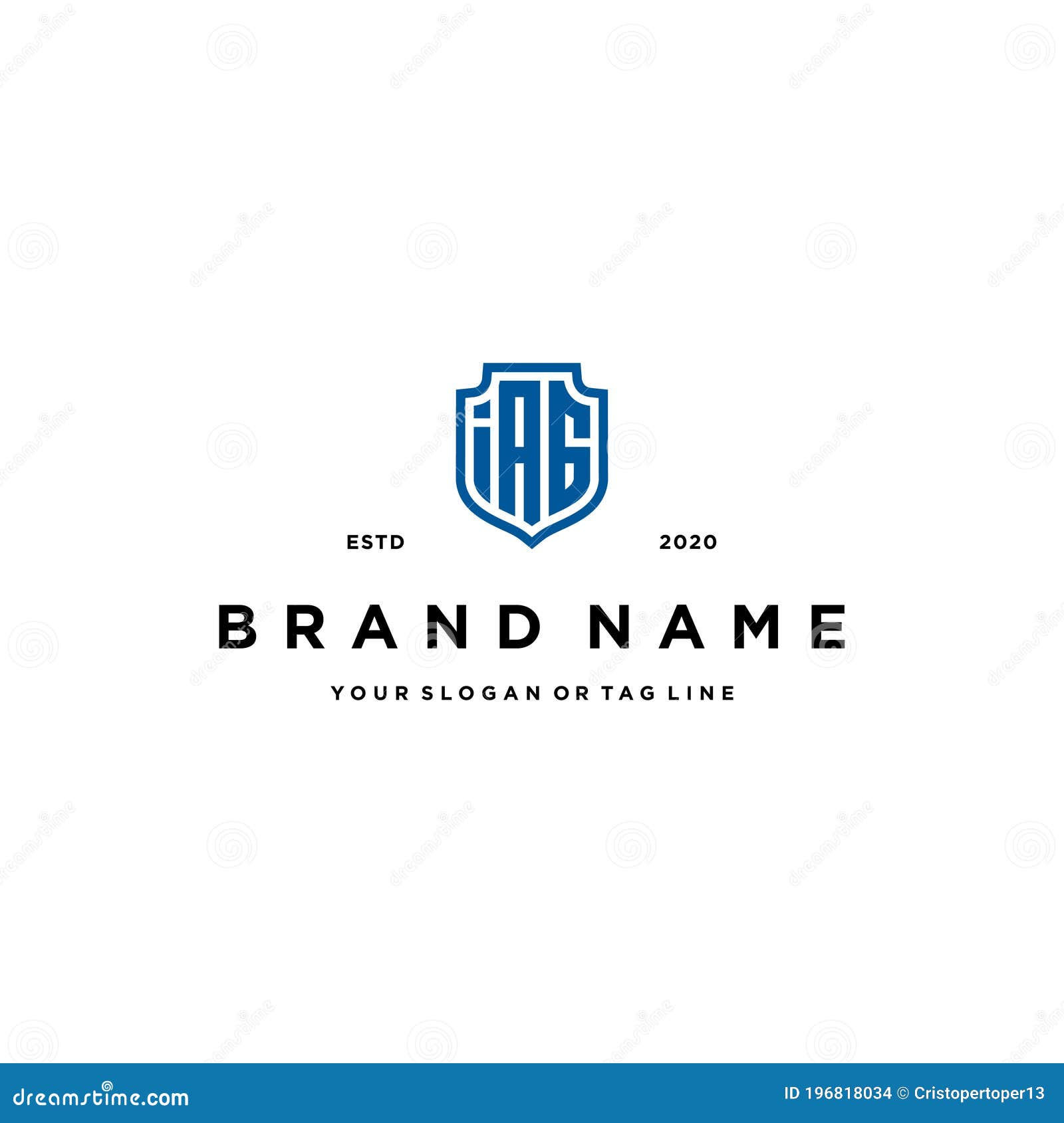 Letter IAG And Shield Logo Design Vector | CartoonDealer.com #196818034