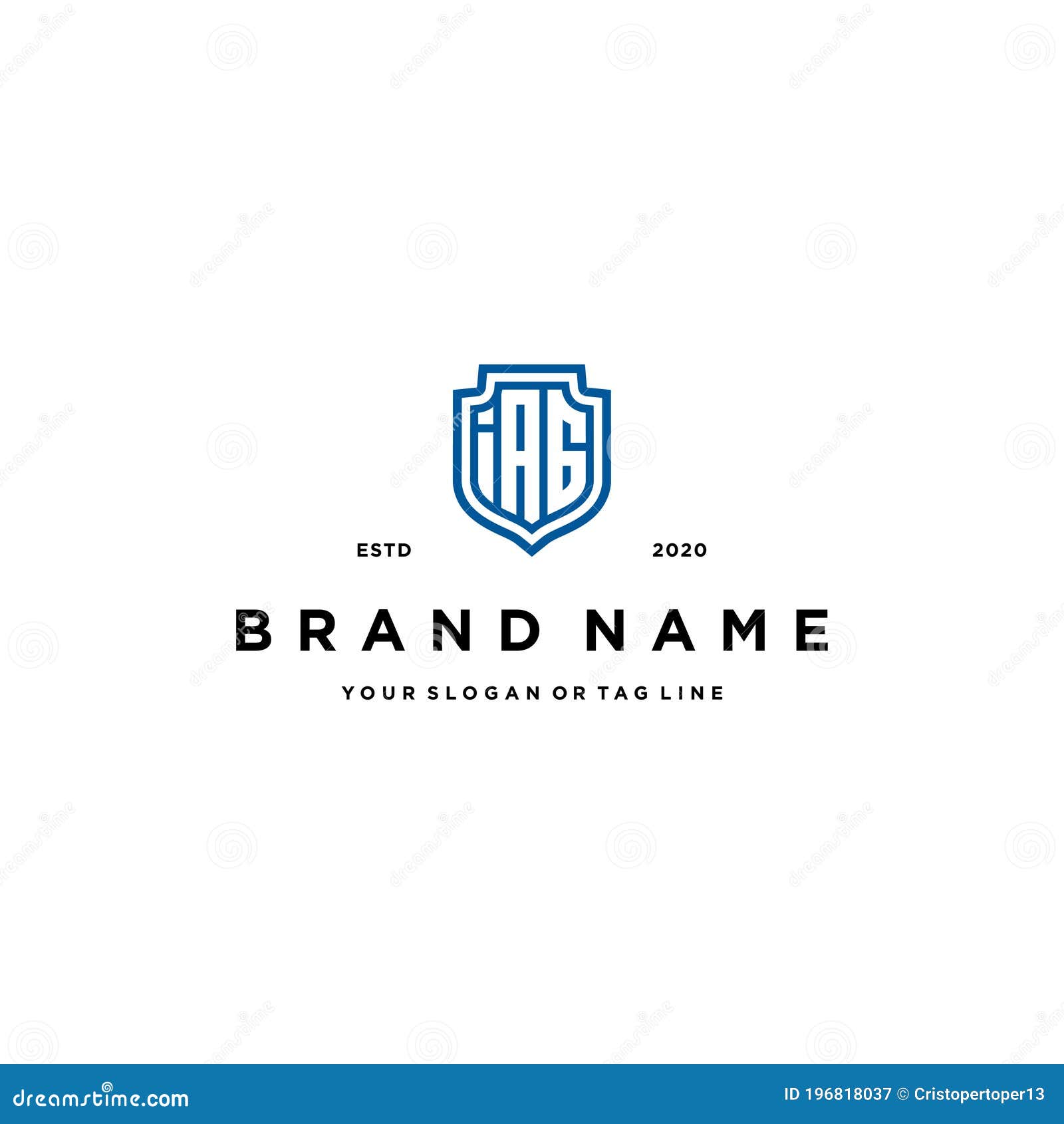 Letter IAG and Shield Logo Design Vector Stock Vector - Illustration of ...
