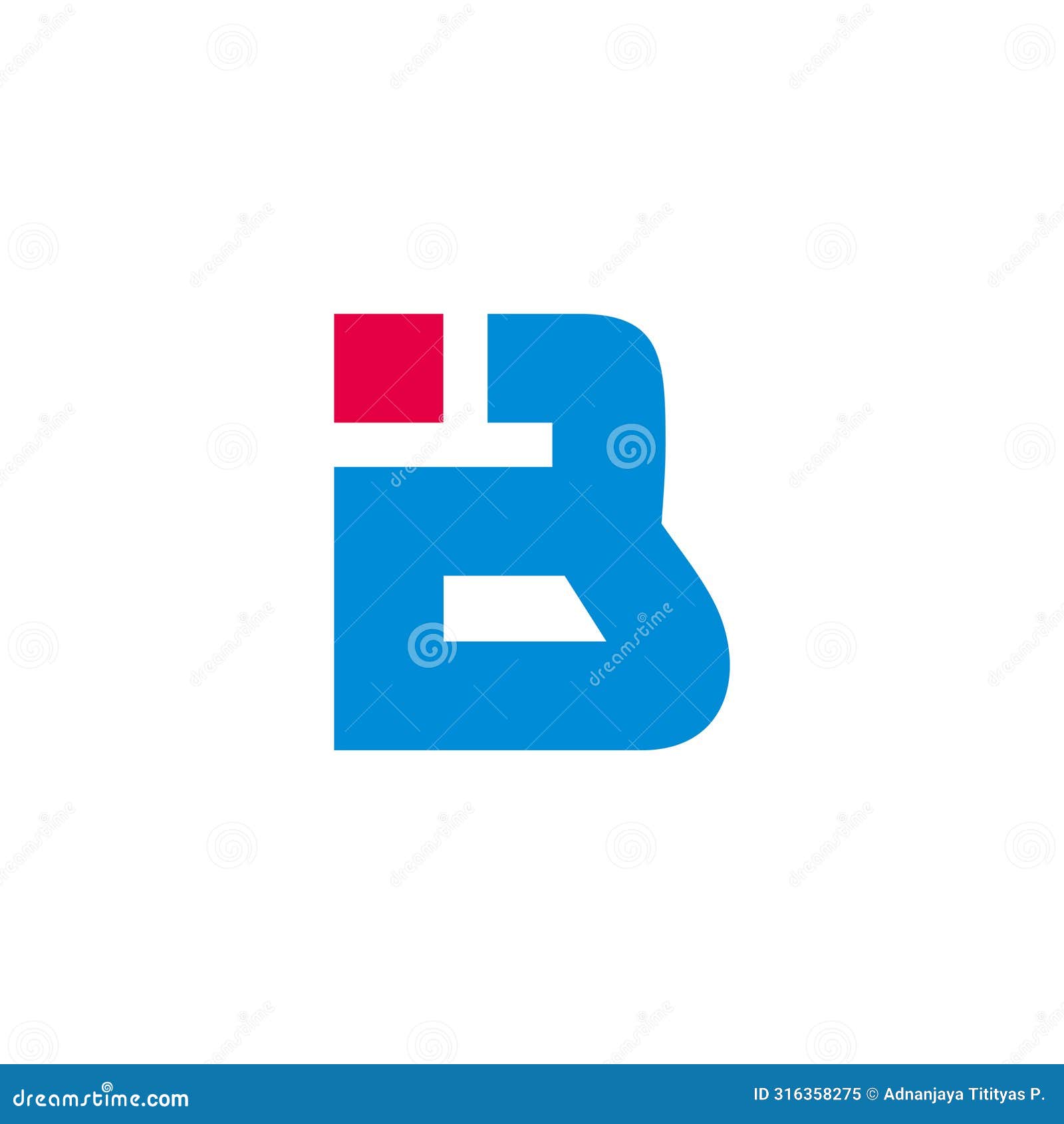 Letter Ib Blue Color Simple Font Logo Vector | CartoonDealer.com #316358275