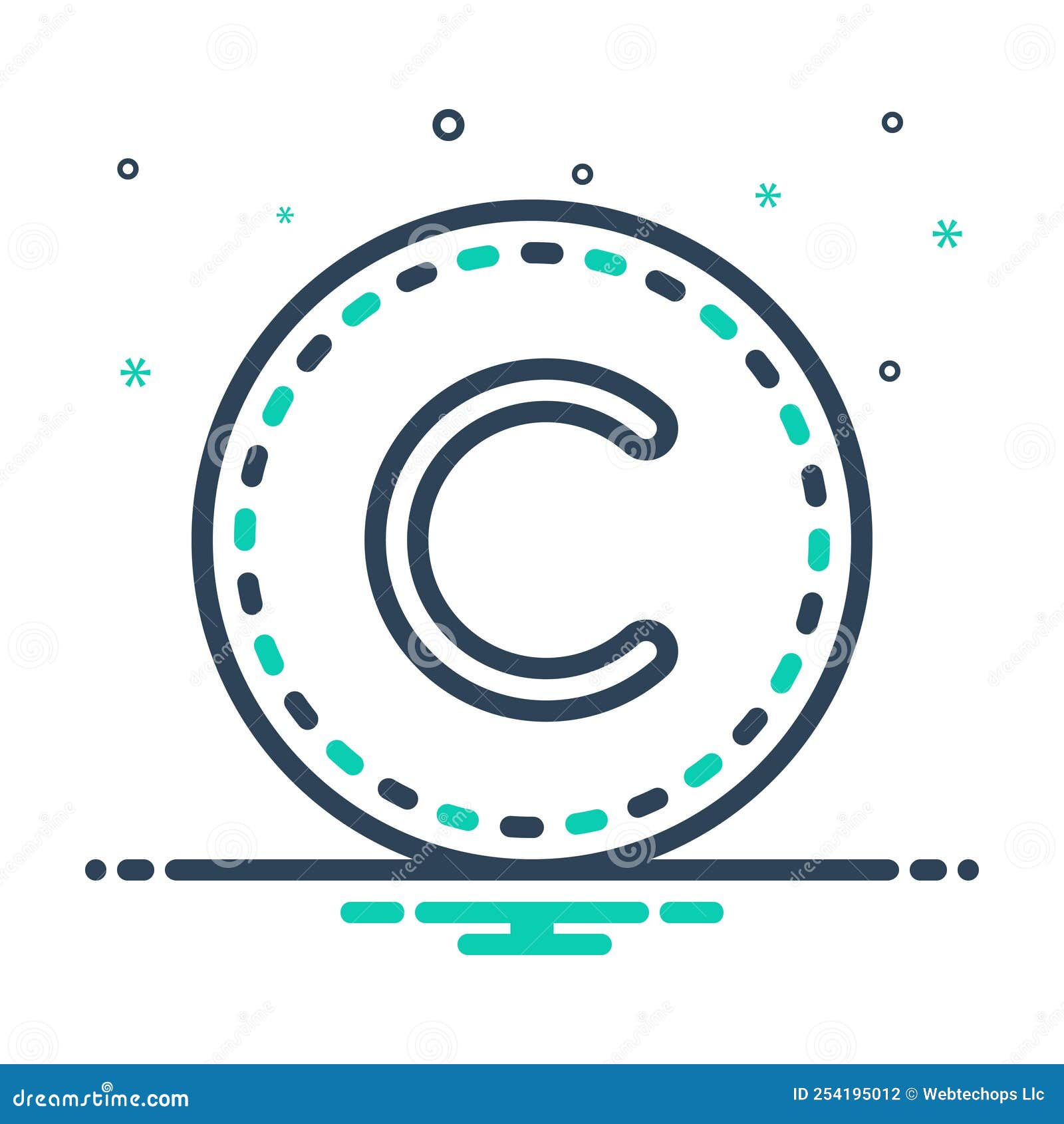 Mix Icon for Letter, Alphabet and Copyright Stock Vector - Illustration ...