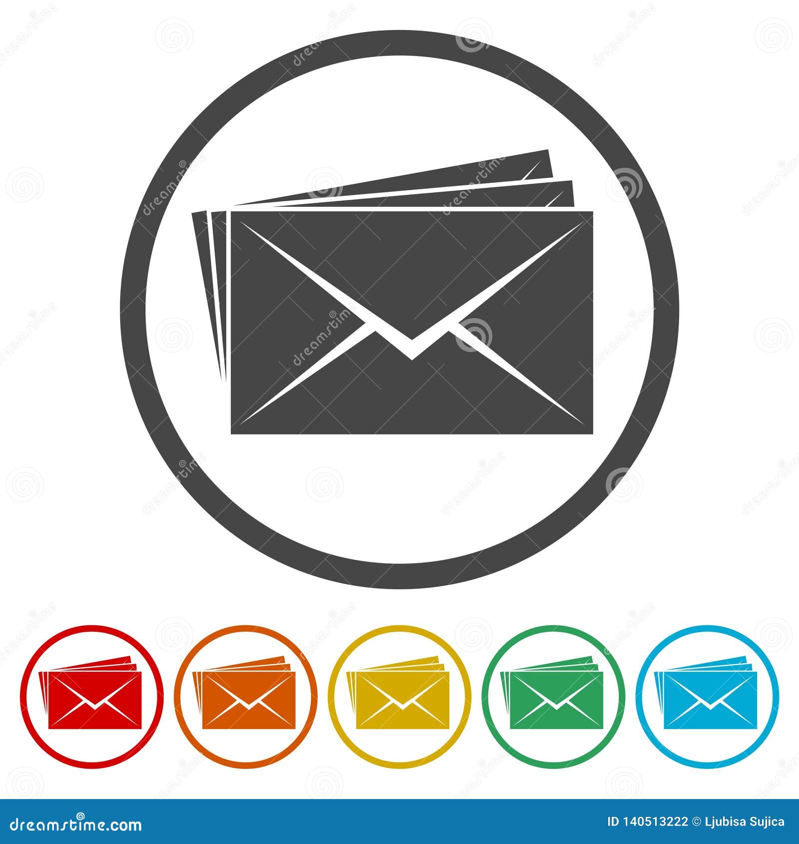 Letter icon, Mail icon set stock vector. Illustration of message ...