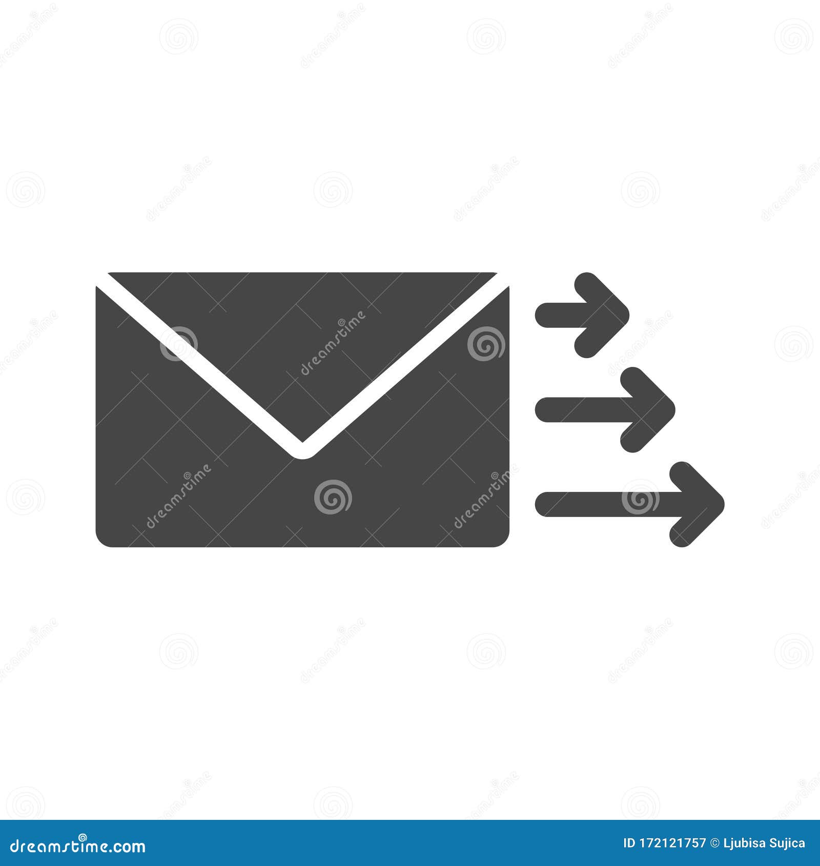 Letter Icon, Send Email Message Stock Vector - Illustration of black ...