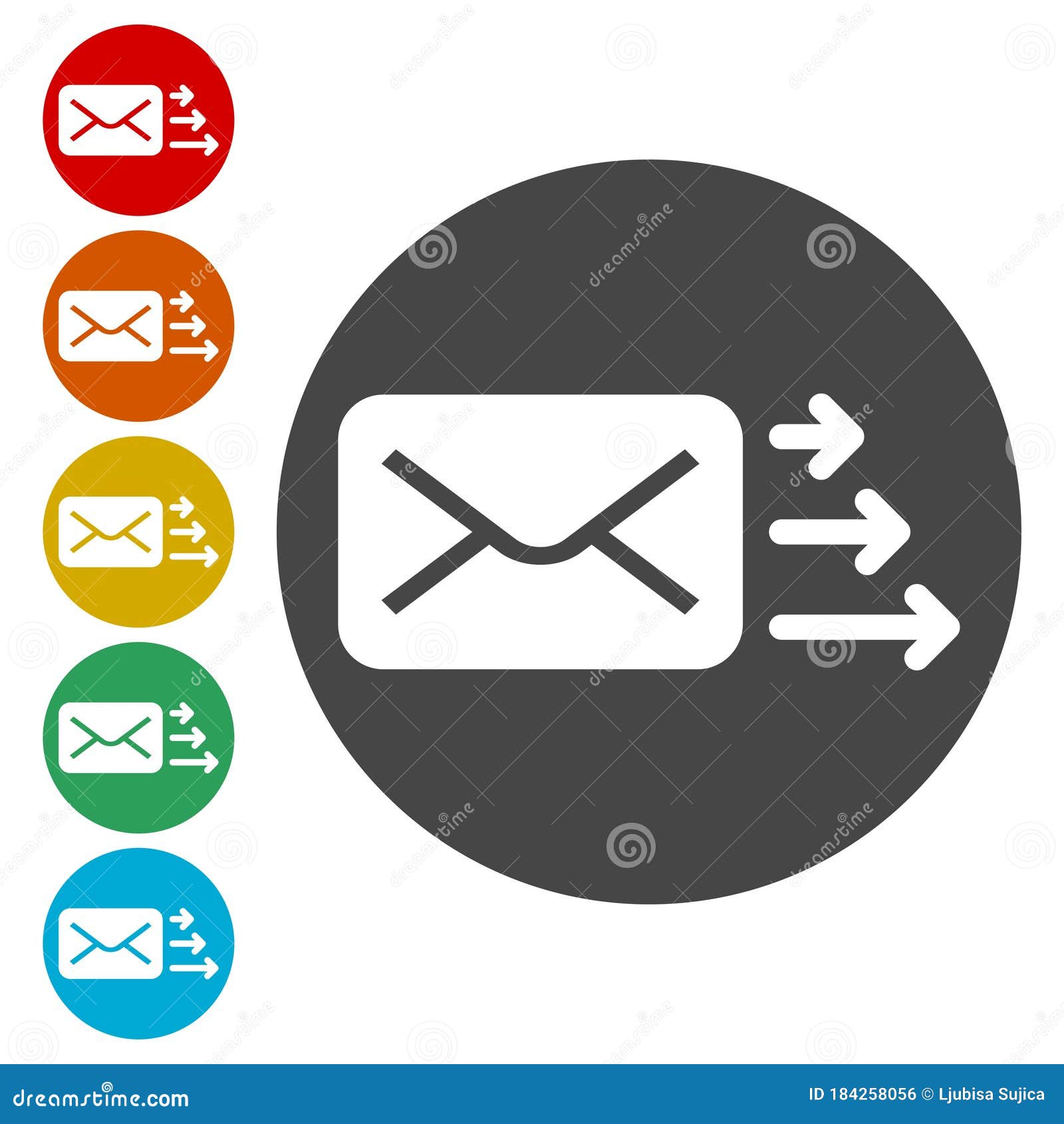 Letter Icon, Send Email Message Stock Vector - Illustration of office ...