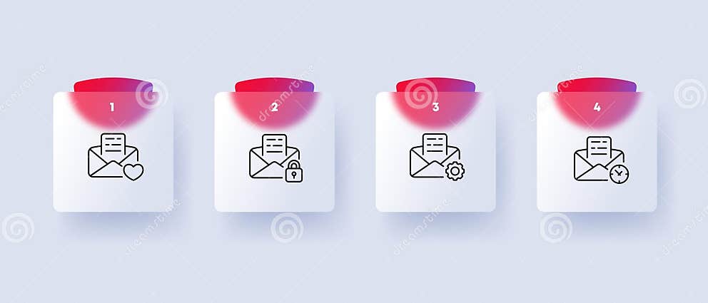 Letter Icon Set. Symbolizing Electronic Mail or Email. the Illustration ...