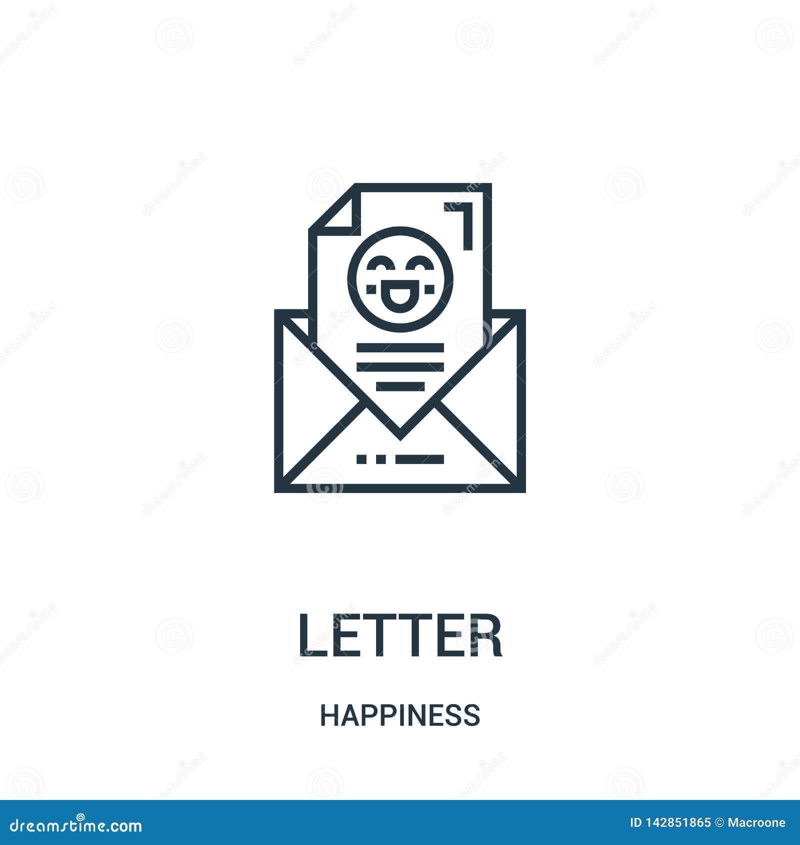 Letter Icon Vector from Happiness Collection. Thin Line Letter Outline ...