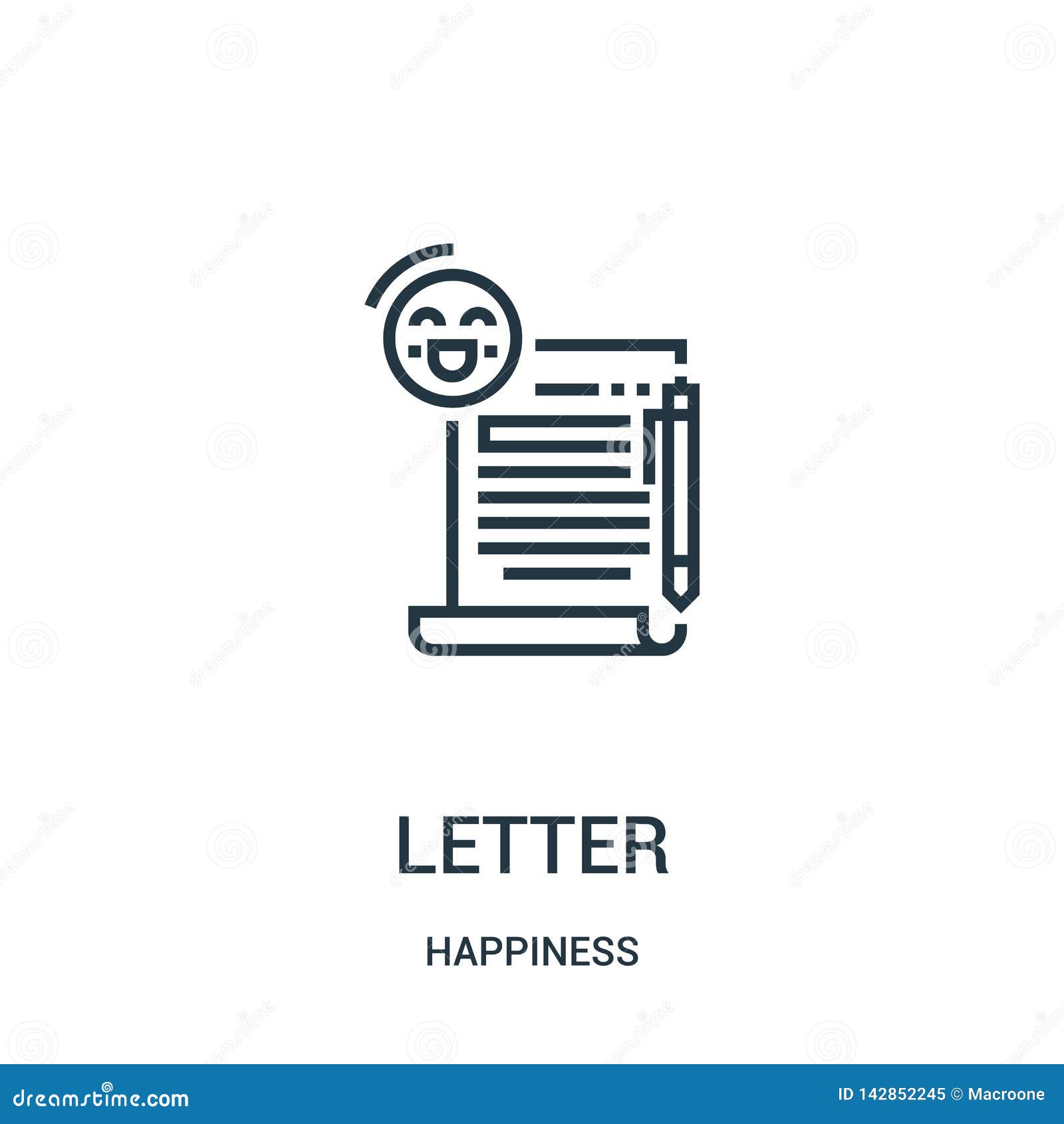 Letter Icon Vector from Happiness Collection. Thin Line Letter Outline ...