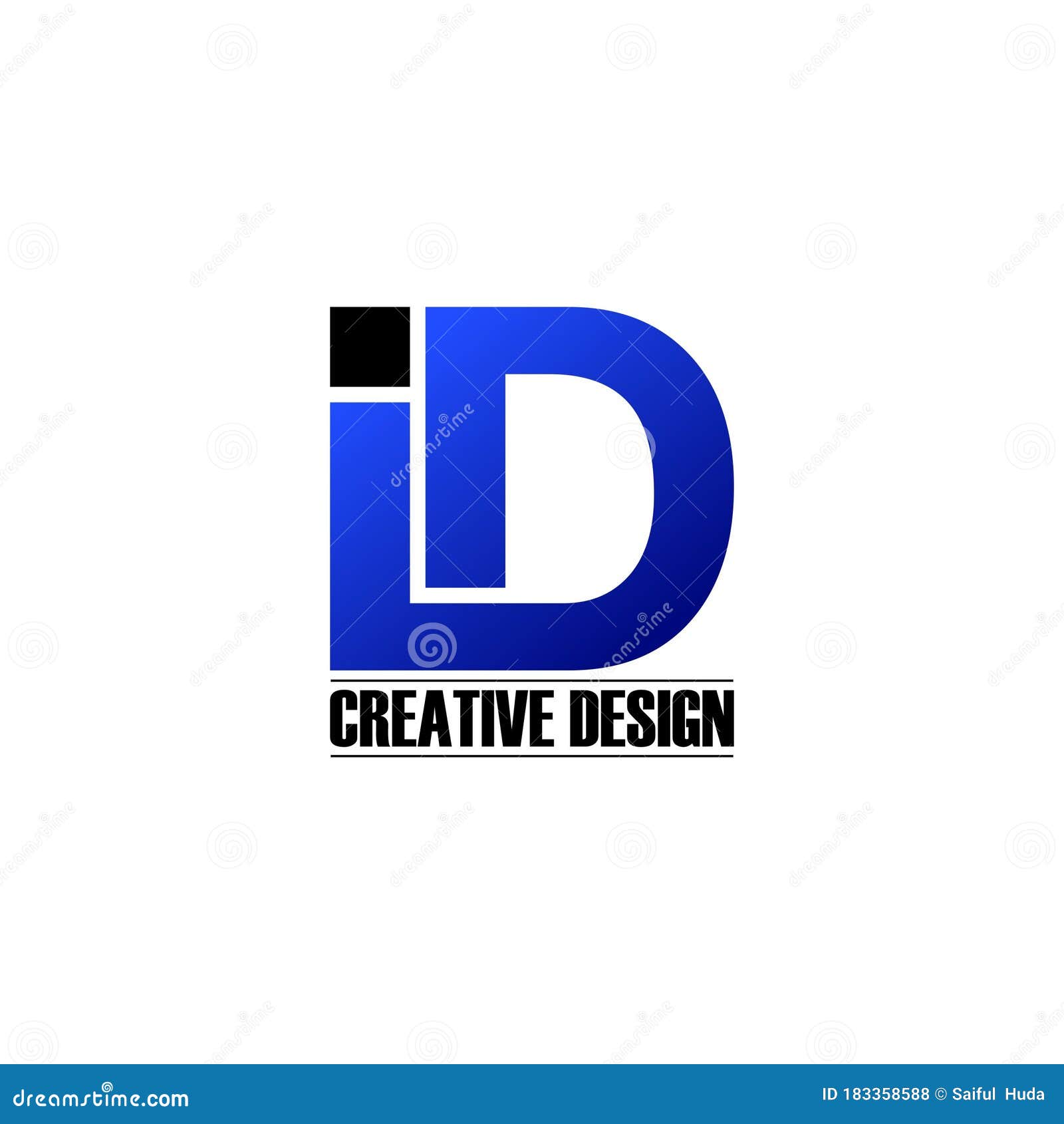 Letter ID Simple Logo Design Vector. Stock Vector - Illustration of ...