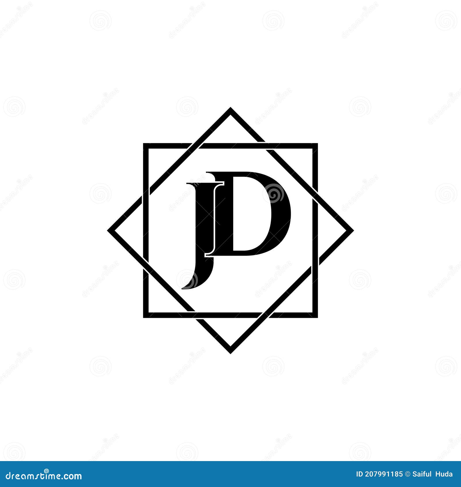 Letter JD Simple Monogram Logo Icon Design. Stock Vector - Illustration ...