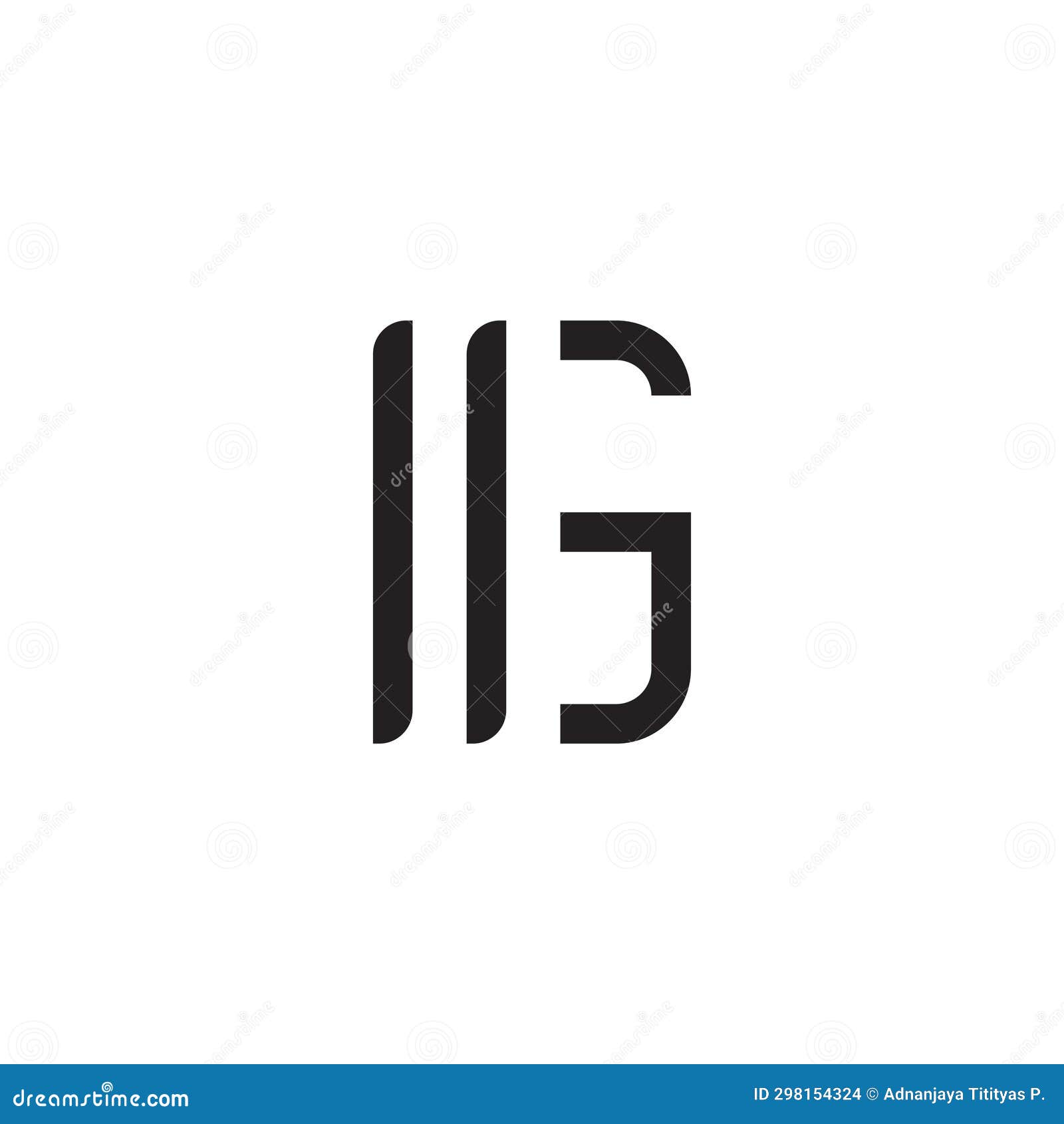 Letter Ig 2g Simple Stripes Geometric Logo Vector Stock Vector ...