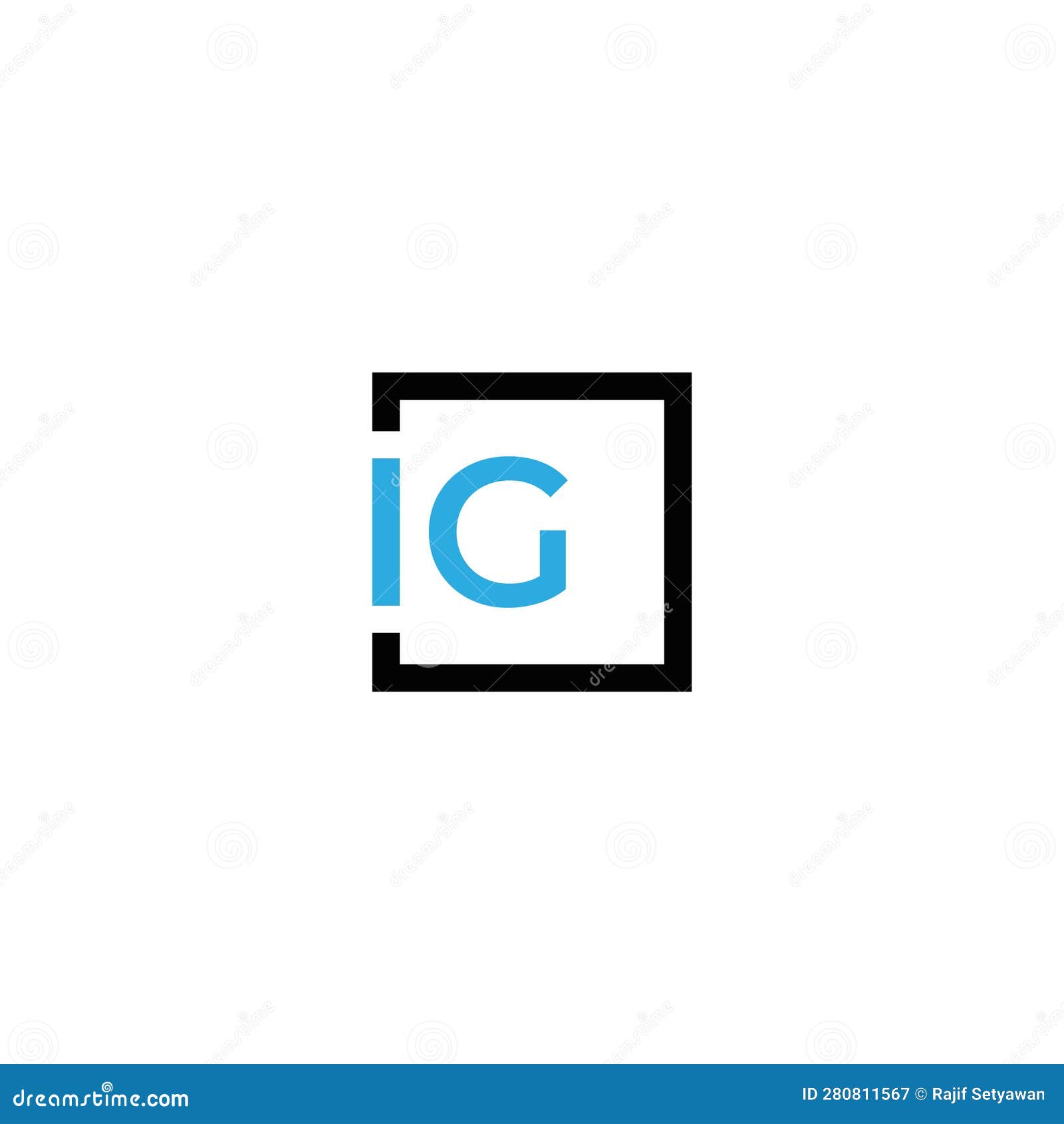 Letter IG Square Logo Design Vector Stock Vector - Illustration of ...