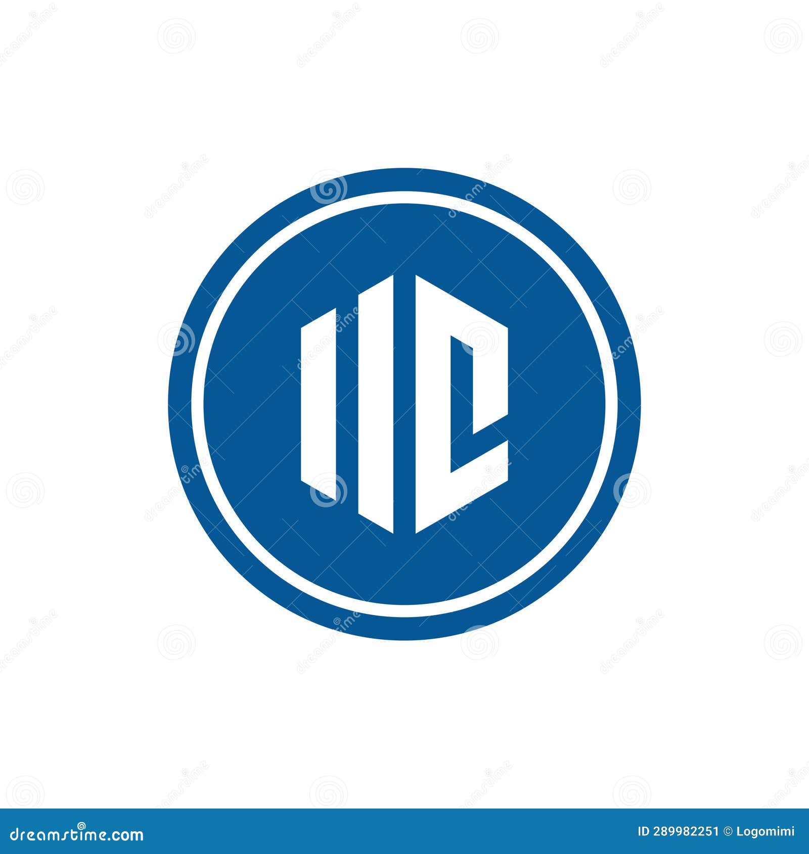 Letter IIC Logo Design, Flat Vector Illustration Stock Illustration ...