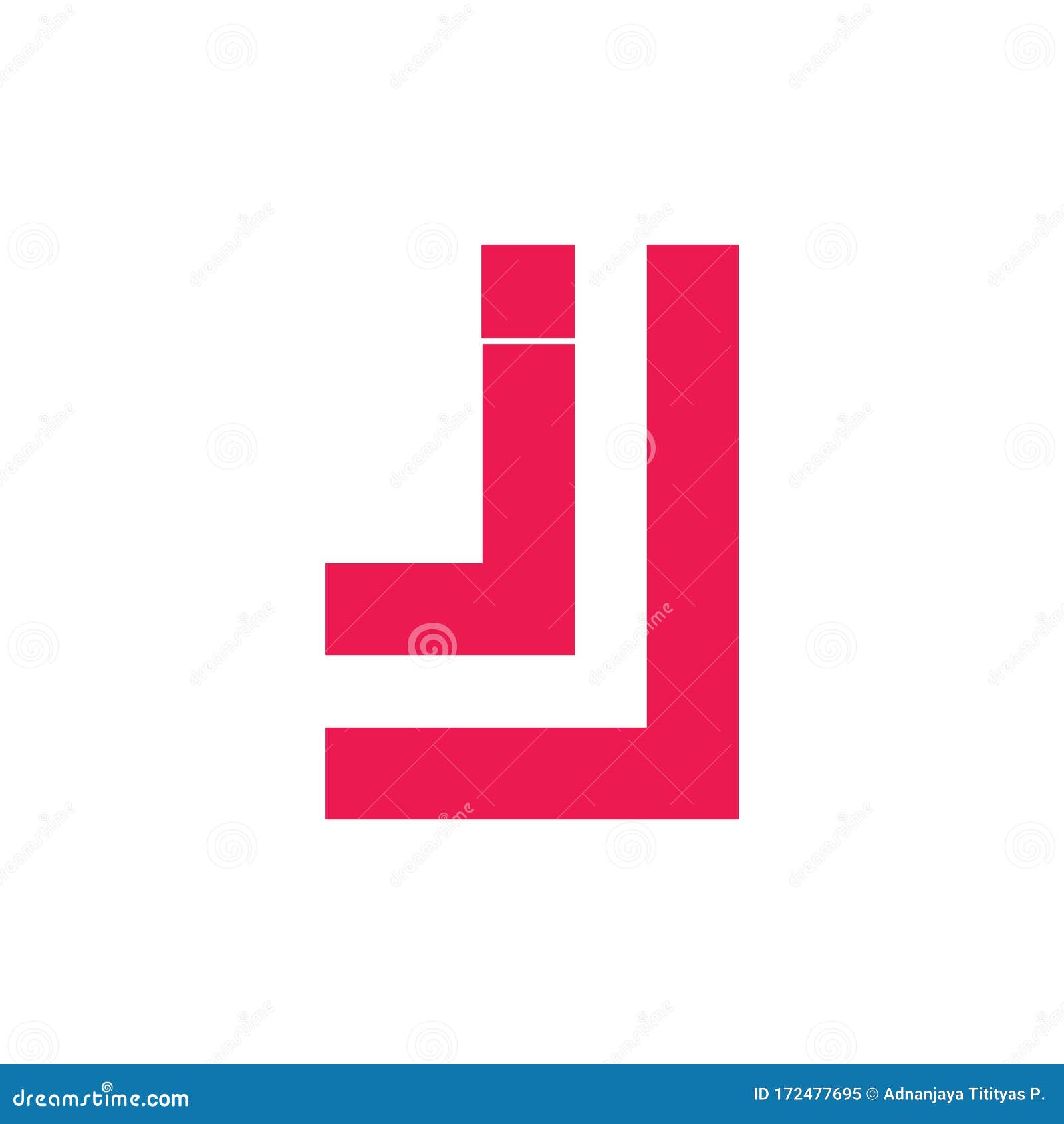Letter Ij Simple Geometric Line Logo Vector Stock Vector - Illustration ...