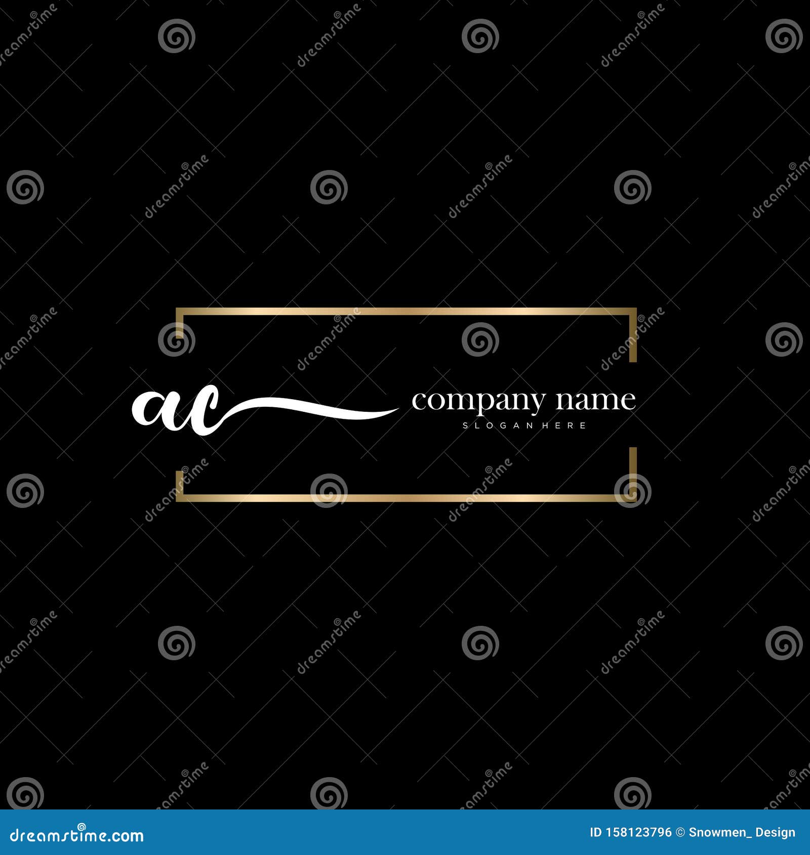 AC Initial Handwriting Logo Template Vector. Stock Vector ...