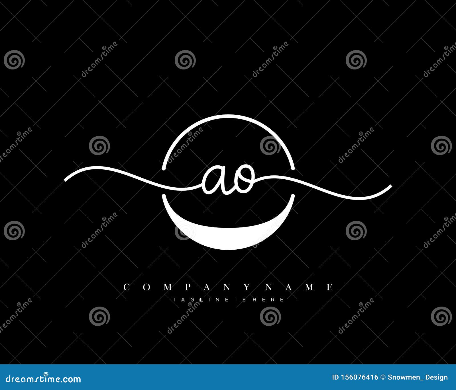 AO Initial Handwriting Logo Template Vector. Stock Vector ...