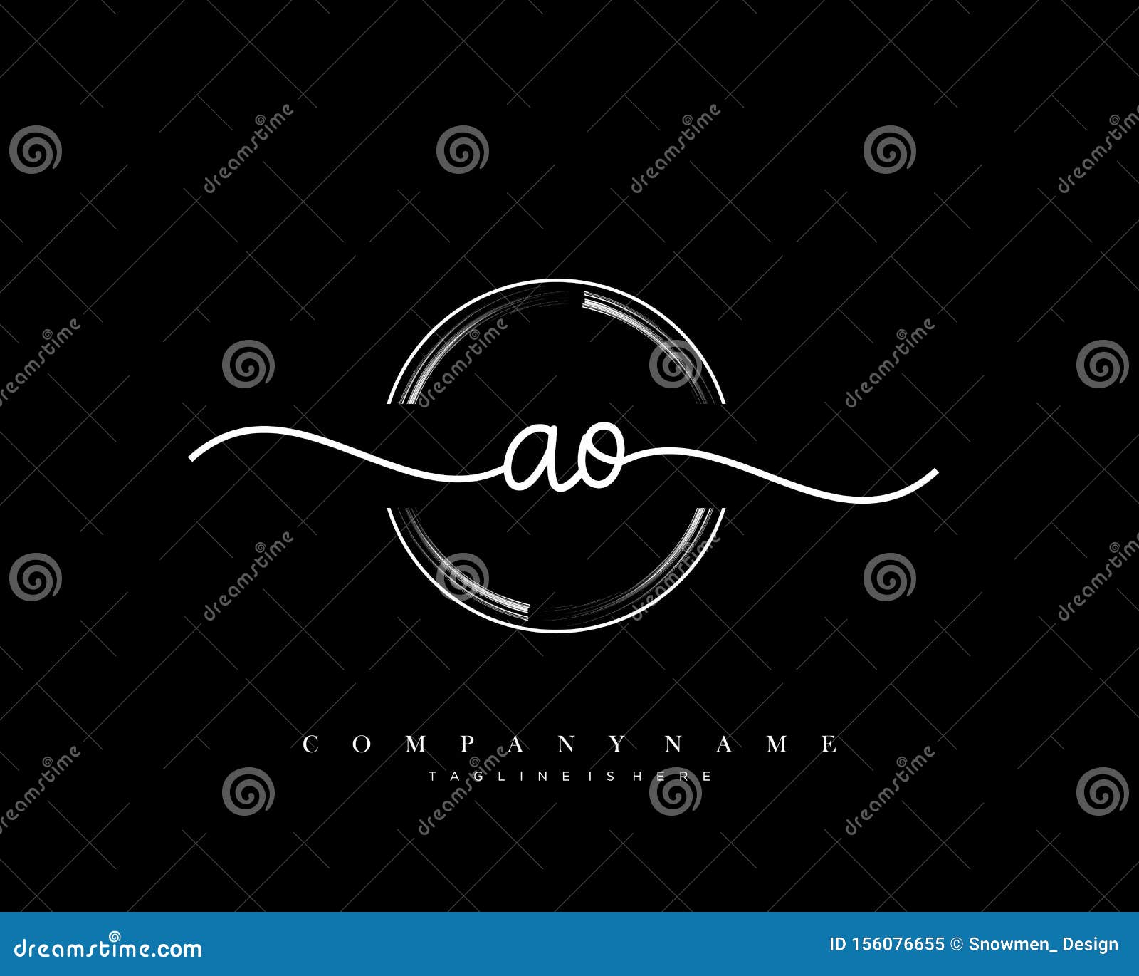 AO Initial Handwriting Logo Template Vector. Stock Vector ...