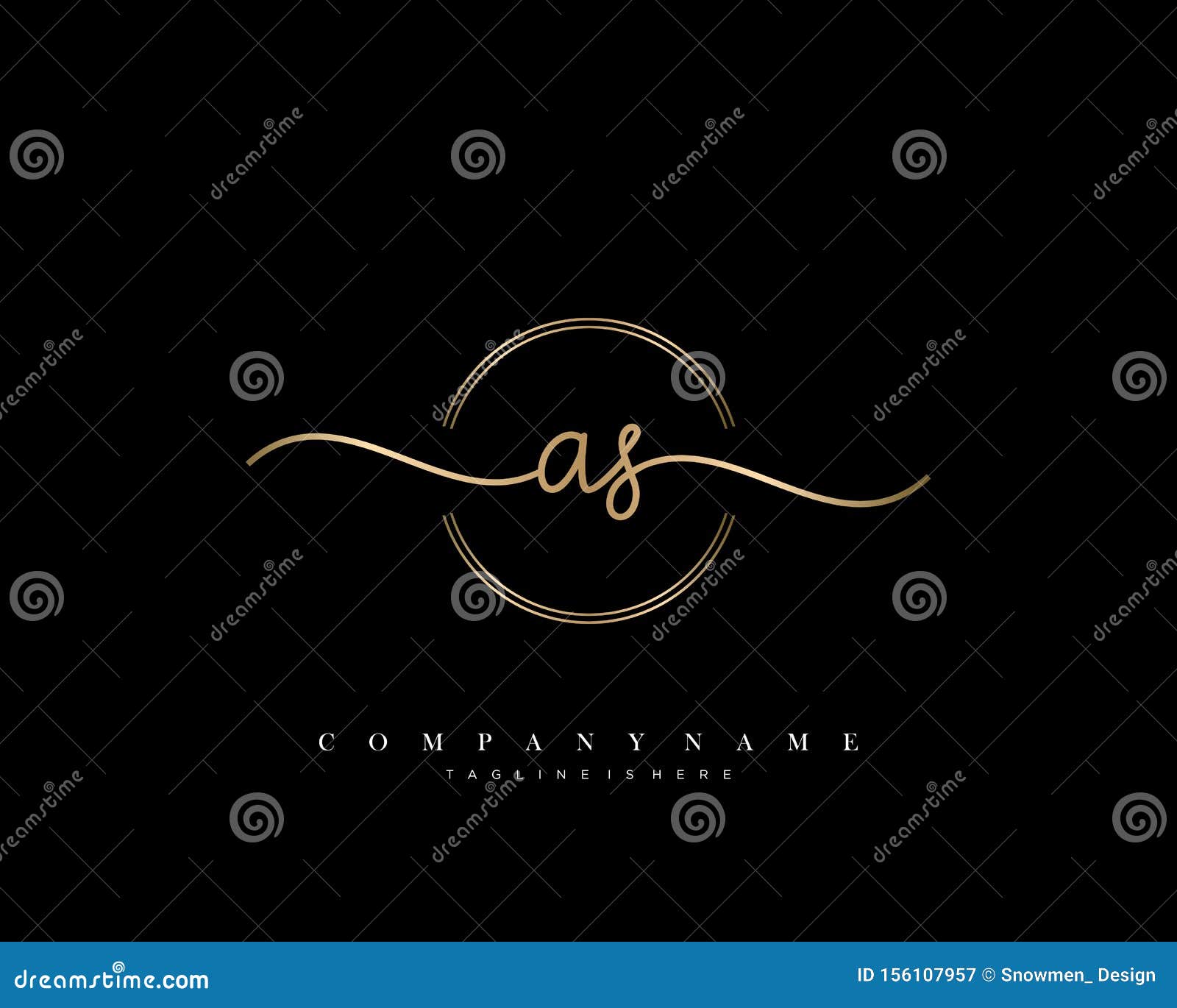 AS Initial Handwriting Logo Template Vector. Stock Vector ...