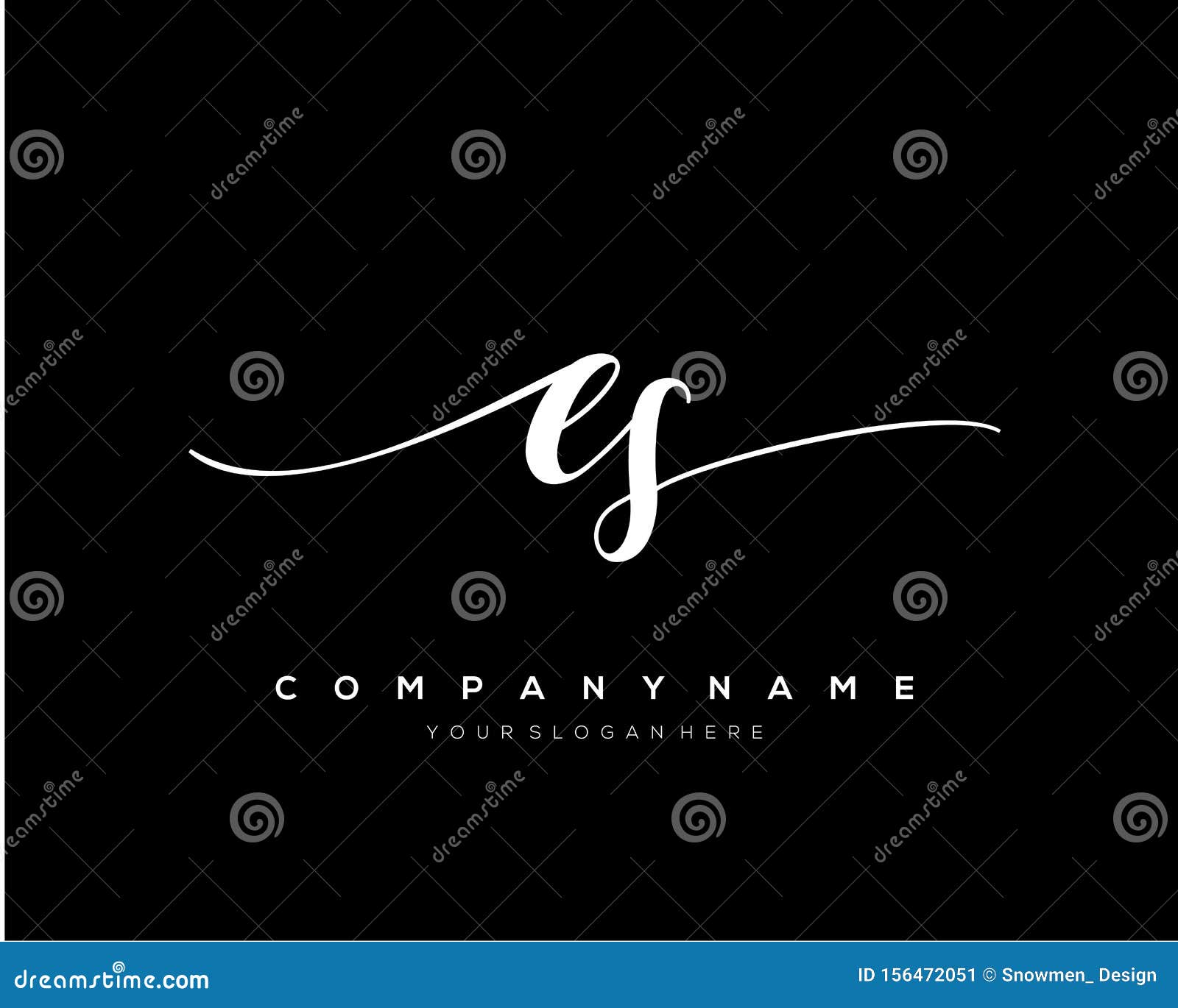 ES Initial Handwriting Logo Template Vector. Stock Vector ...