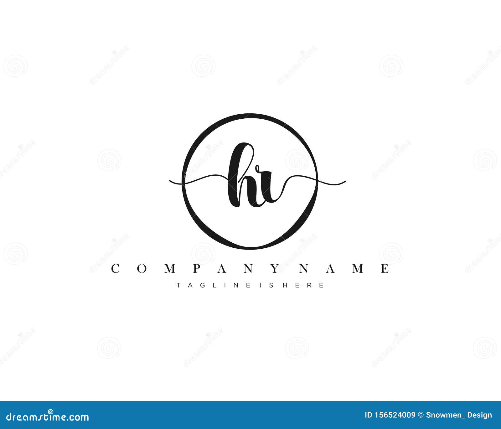 HR Initial Handwriting Logo Template Vector. Stock Vector ...