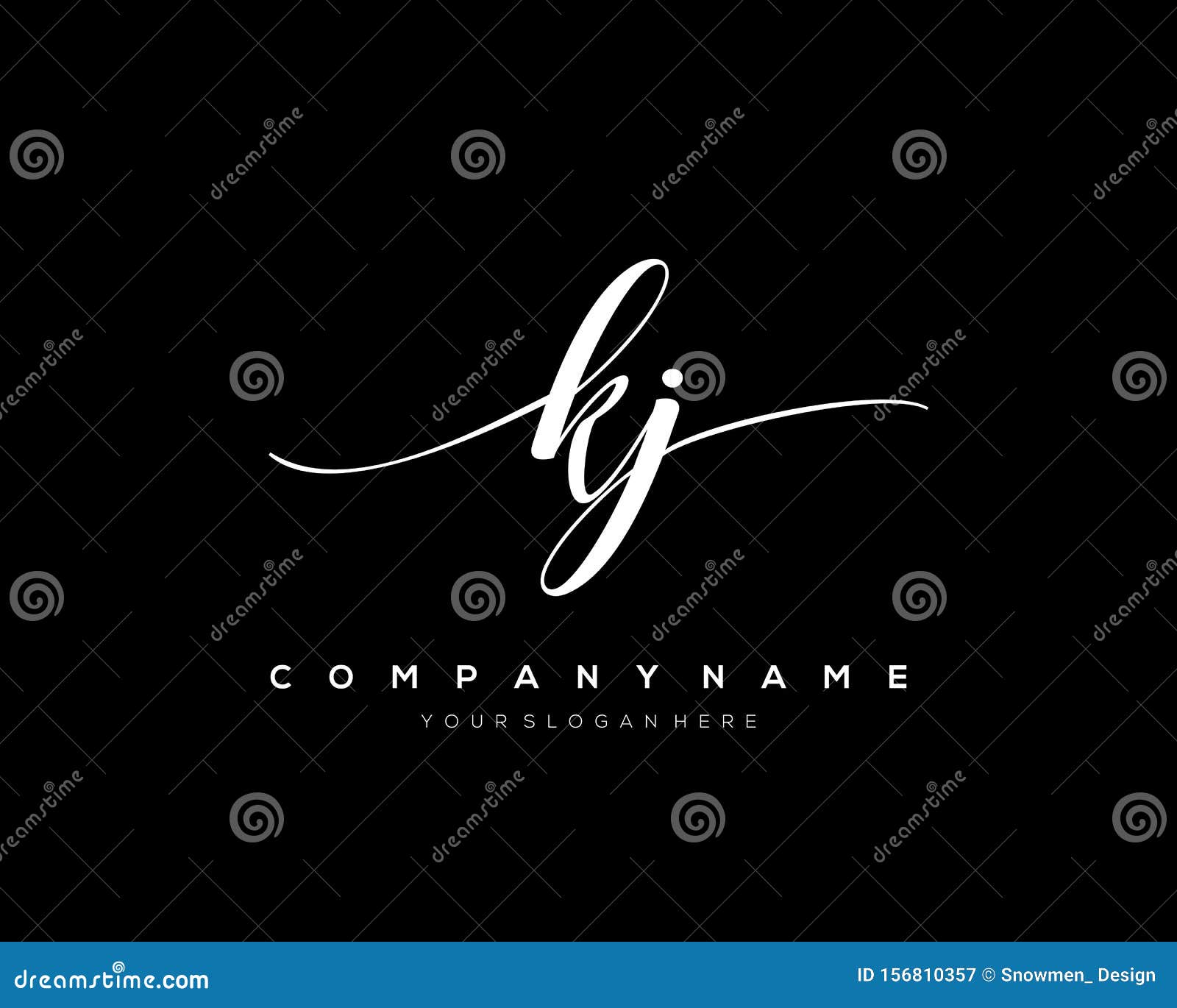 KJ Initial Handwriting Logo Template Vector. Stock Vector ...