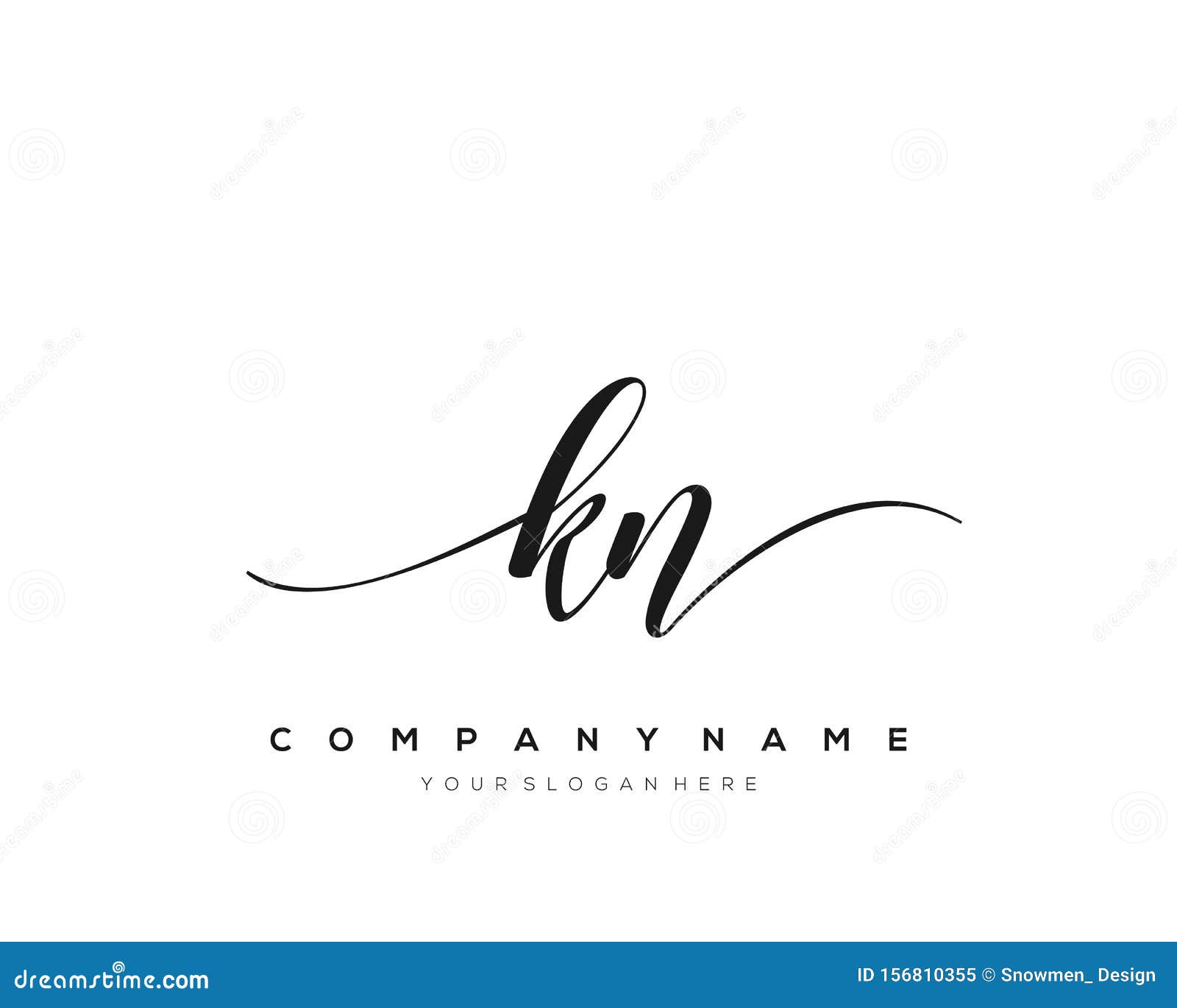 KN Initial Handwriting Logo Template Vector. Stock Vector ...