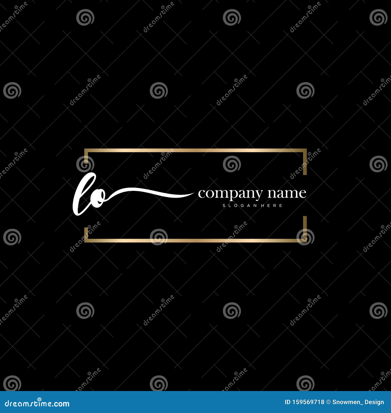 LO Initial Handwriting Logo Template Vector. Stock Vector ...