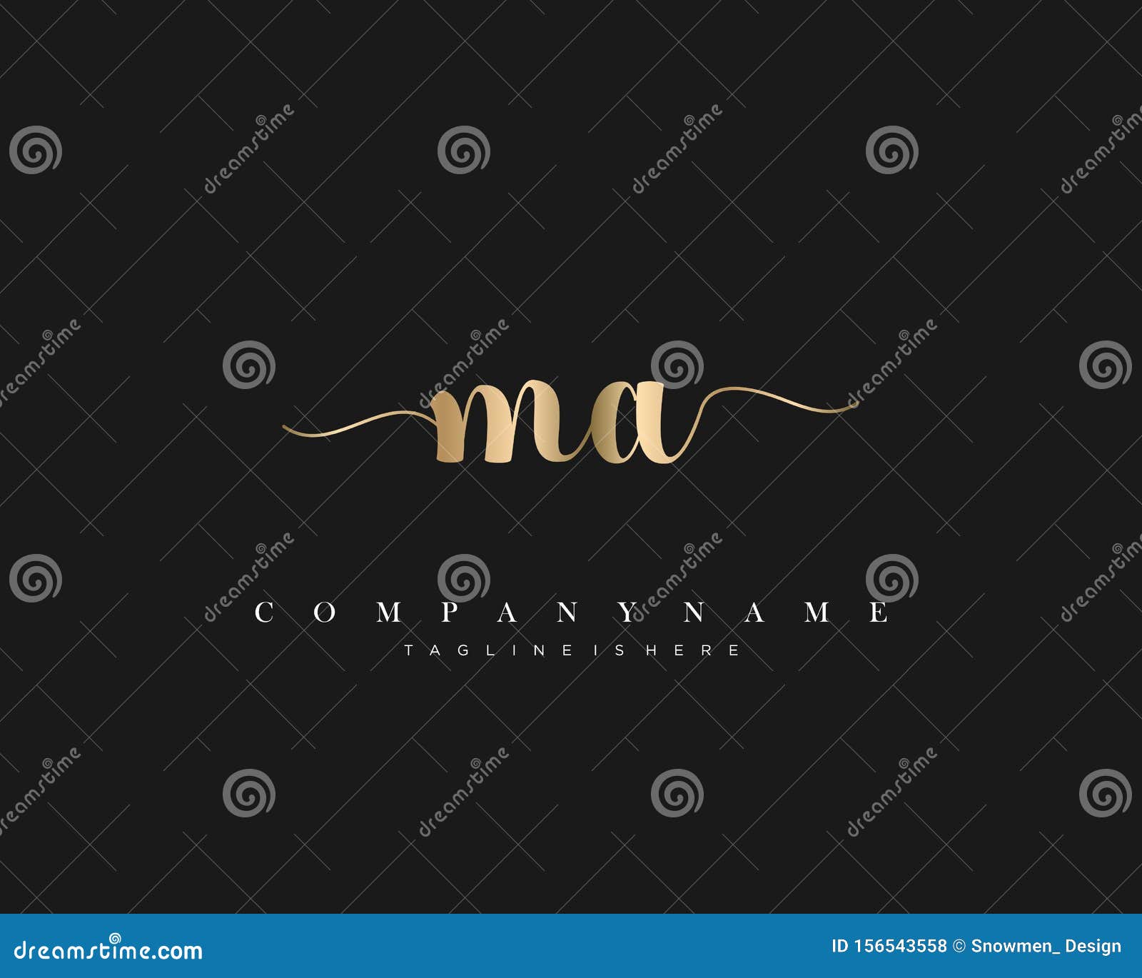 MA Initial Handwriting Logo Template Vector. Stock Vector ...