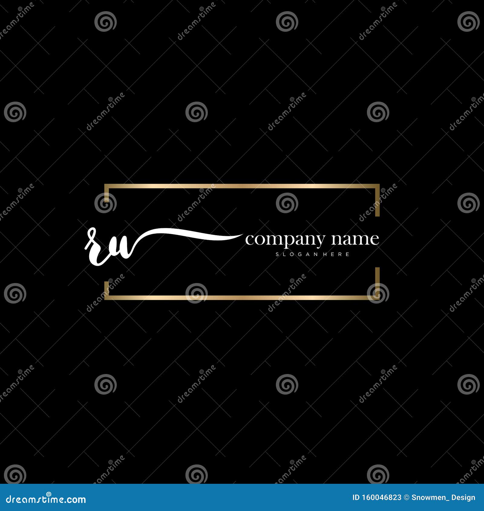 RW Initial Handwriting Logo Template Vector. Stock Vector ...