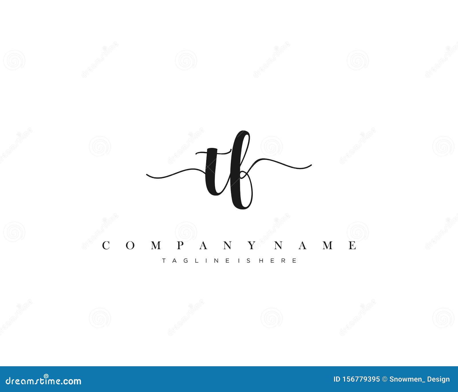TF Initial Handwriting Logo Template Vector. Stock Vector ...