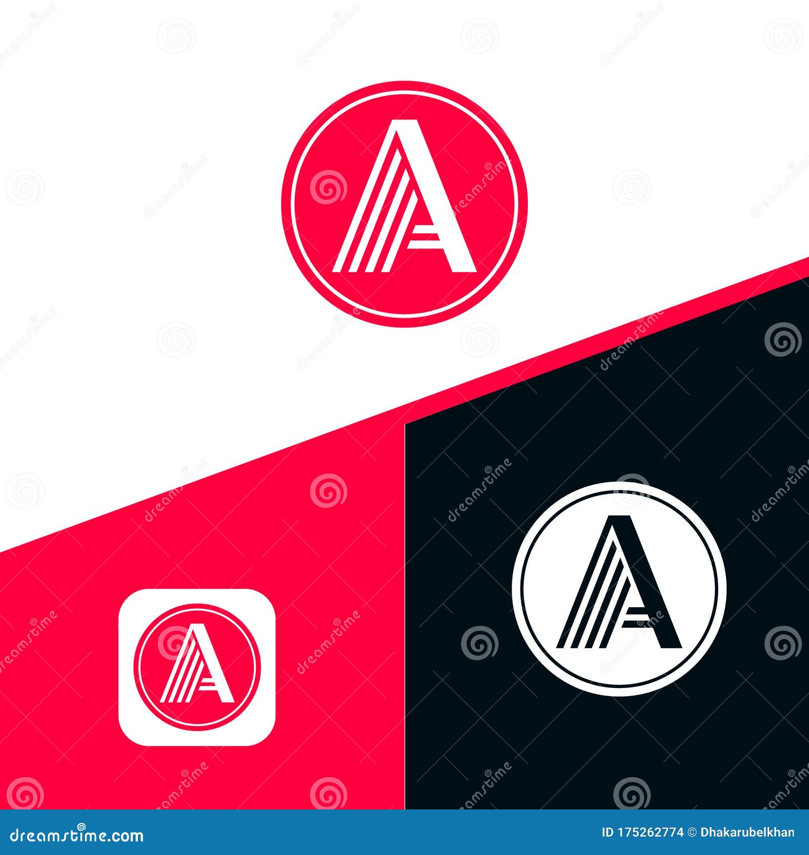 A Letter Initial Icon Logo Design, Line Style Logo Design Stock Vector ...